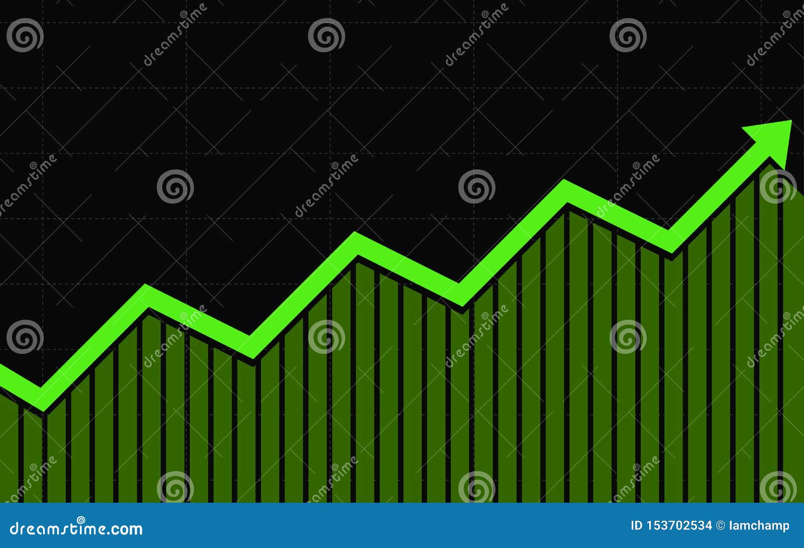 Abstract Financial Chart with Green Color Uptrend Line Arrow Graph Go ...