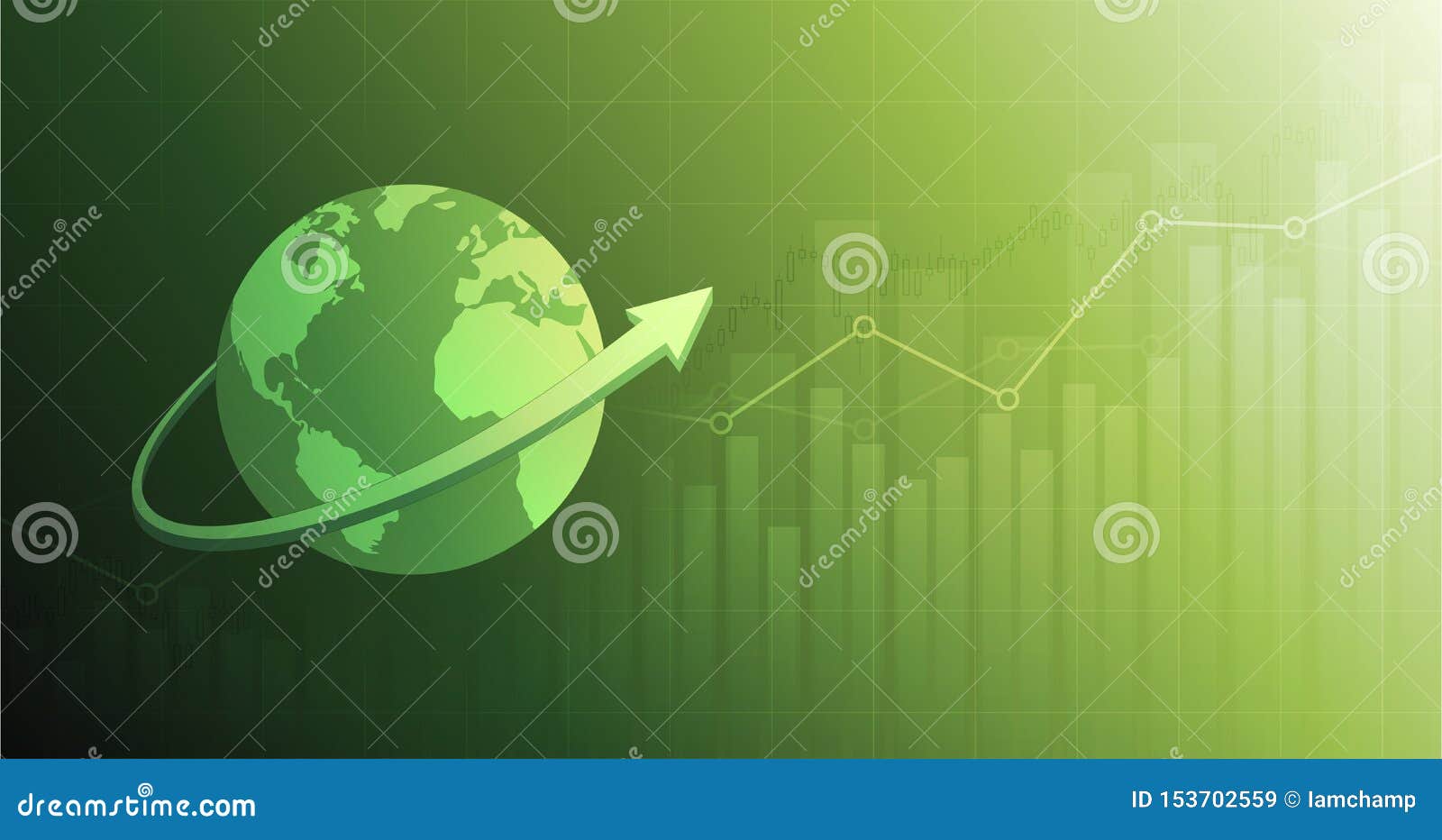 Widescreen Abstract Financial Chart with Up Trend Line Graph and Arrow ...