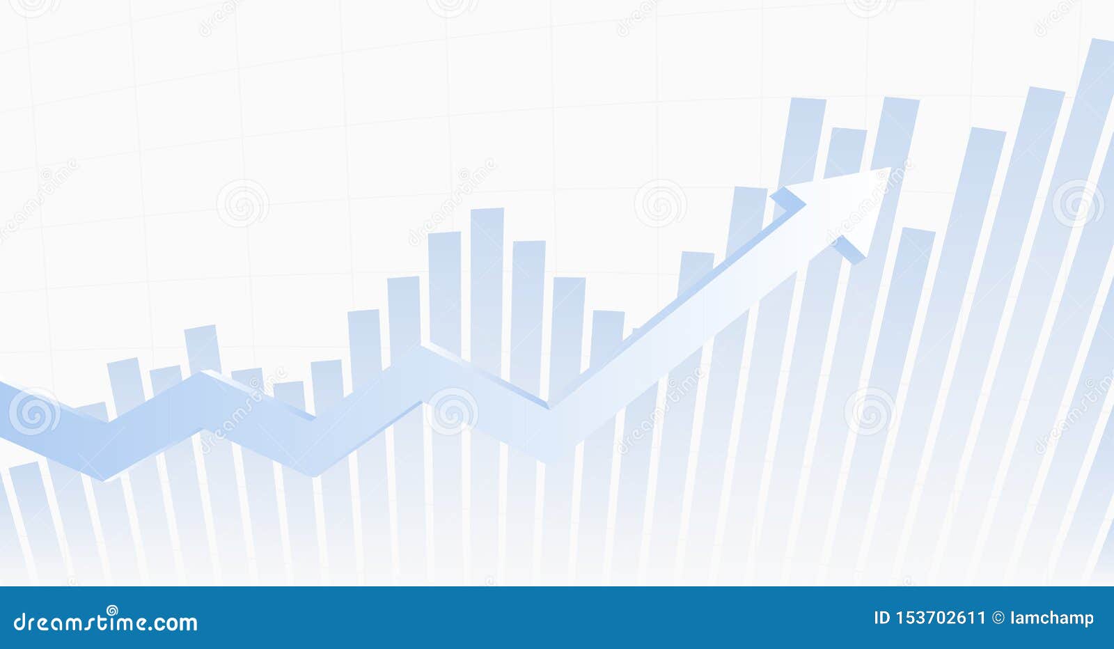 Widescreen Abstract Financial Chart with 3d Uptrend Line Graph Arrow in ...