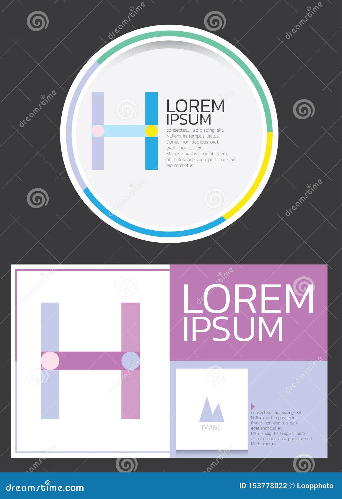 H Letter on Label. Space Photo and Text Stock Vector - Illustration of ...