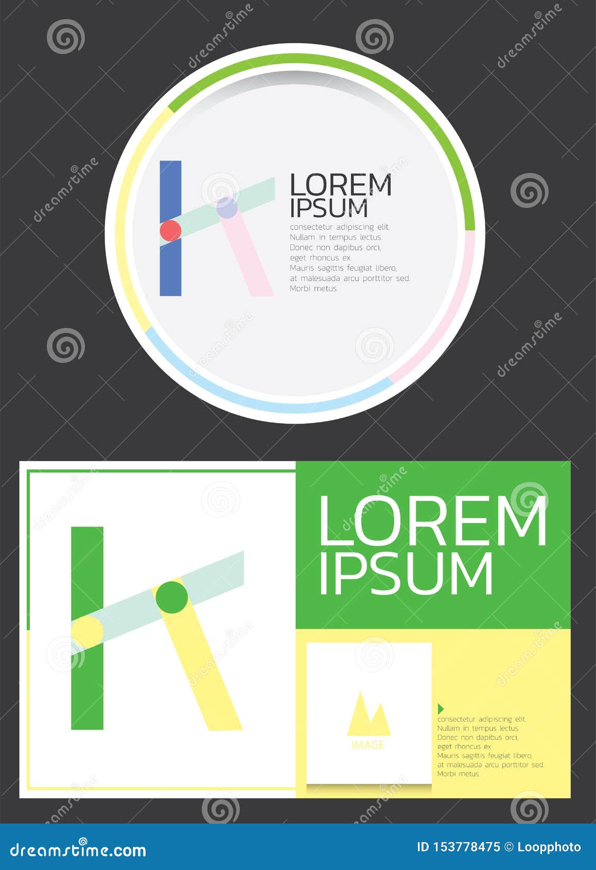 K Letter on Label. Space Photo and Text Stock Vector - Illustration of ...