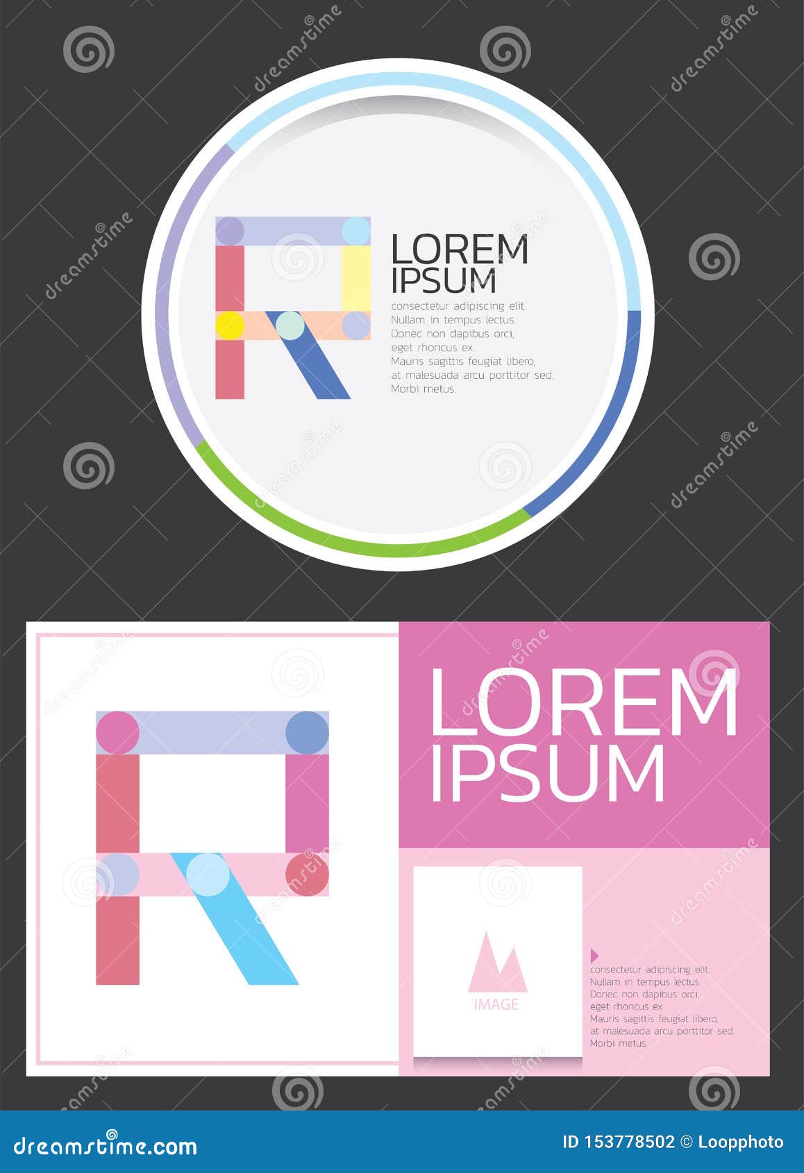 R Letter on Label. Space Photo and Text Stock Vector - Illustration of ...