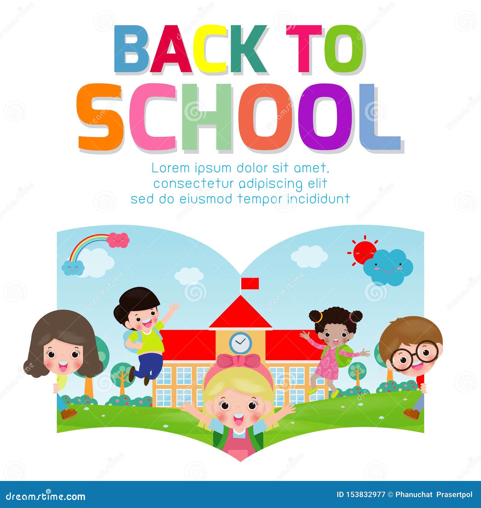 Back To School Background For Poster Brochure Flyer Design Cartoon ...