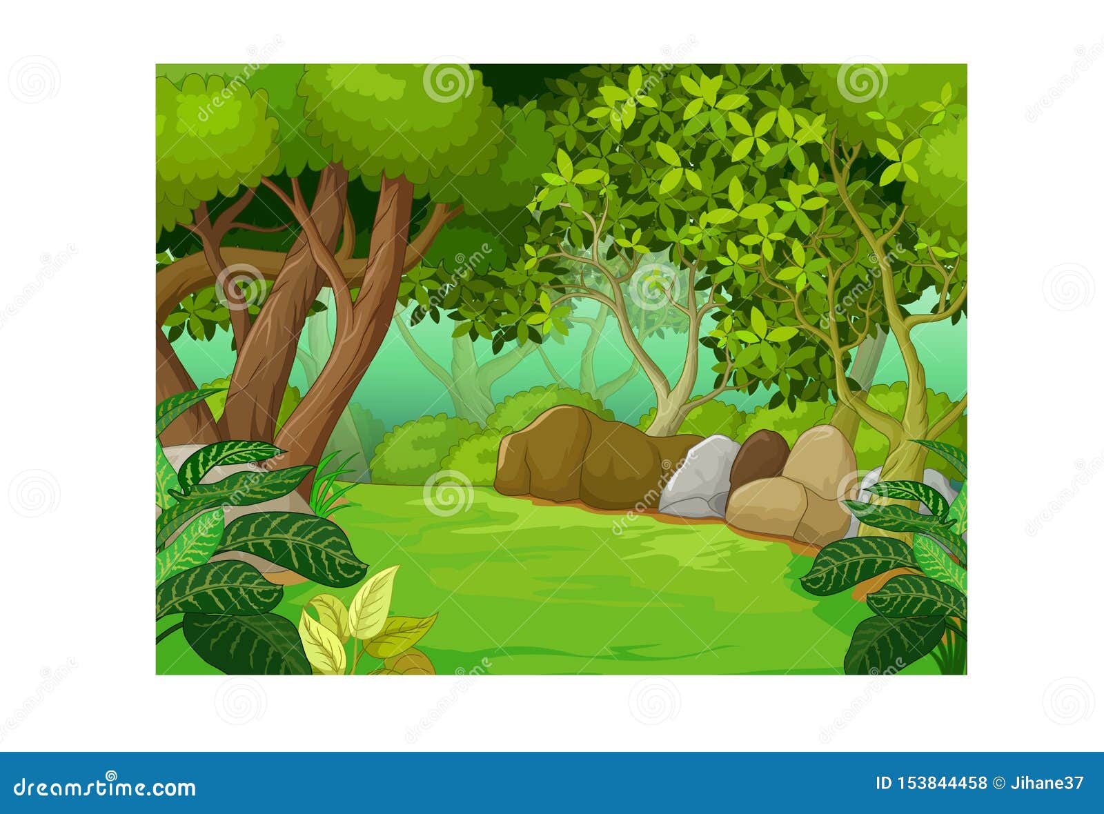 Cool Forest Landscape Cartoon Vector Illustration | CartoonDealer.com ...