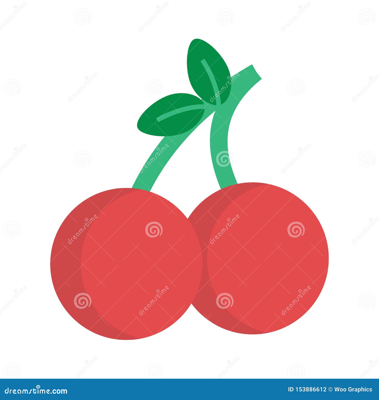 Cherry Icon. Flat Illustration Colored Vector Isolated Icons of ...