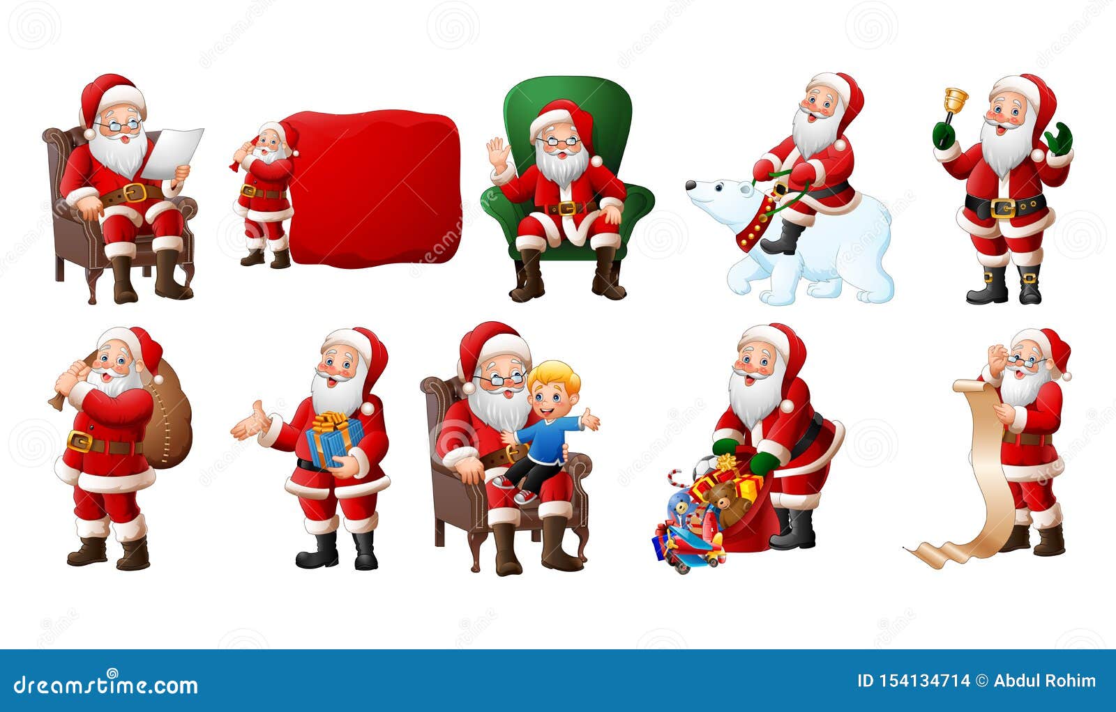 Cartoon Santa Claus Illustration Collections Stock Vector ...