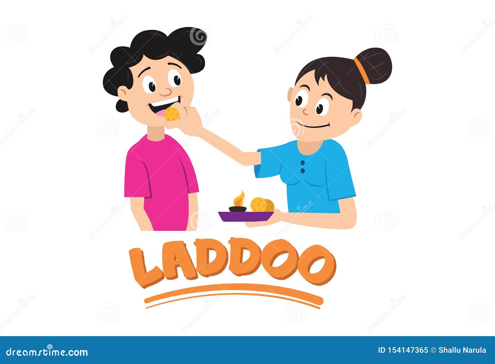Laddoo Cartoon Mascot. Vector Illustration Of Traditional Indian Food ...