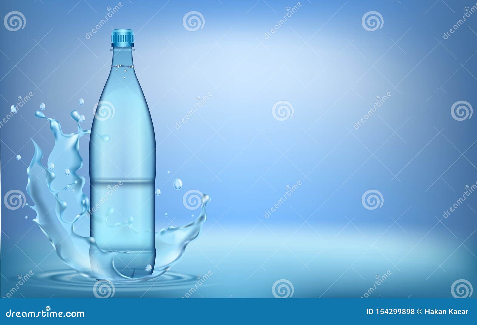 Water Splashes from Plastic Water Bottle, with Ripple and Reflection ...