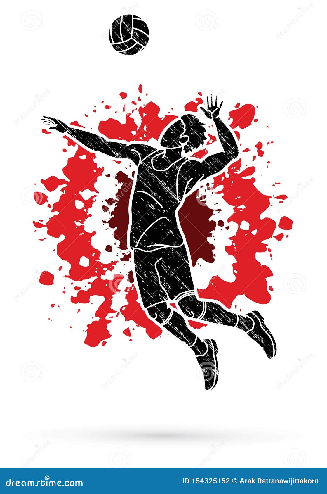 Man Volleyball Player Action Cartoon Graphic Stock Vector ...