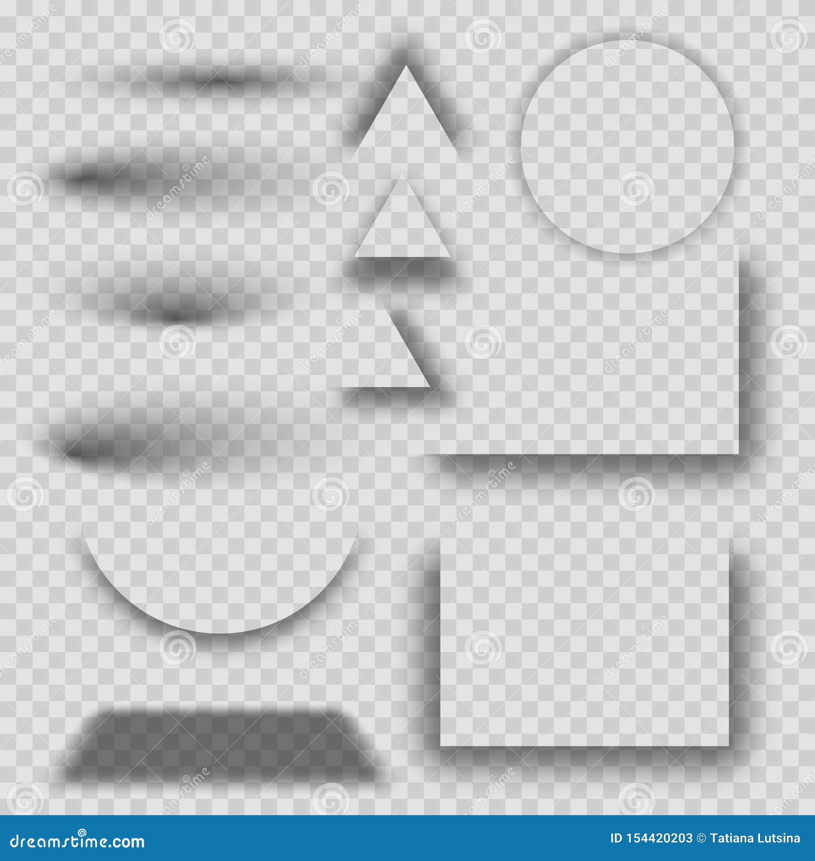 Transparent Realistic Shadow Effect Set. Set of Round, Triangle and ...