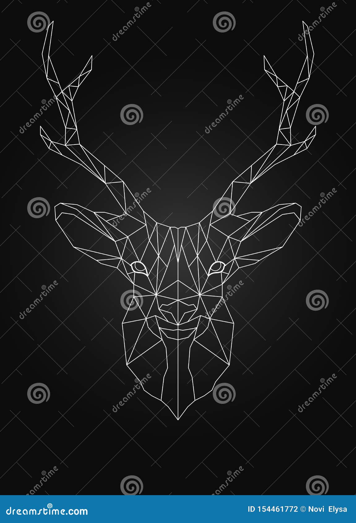Deer Head Linear Wire Ow Poly Style Stock Vector - Illustration of logo ...