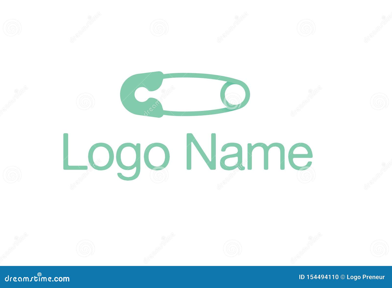 Safety Pin Logo Design stock vector. Illustration of kids - 154494110