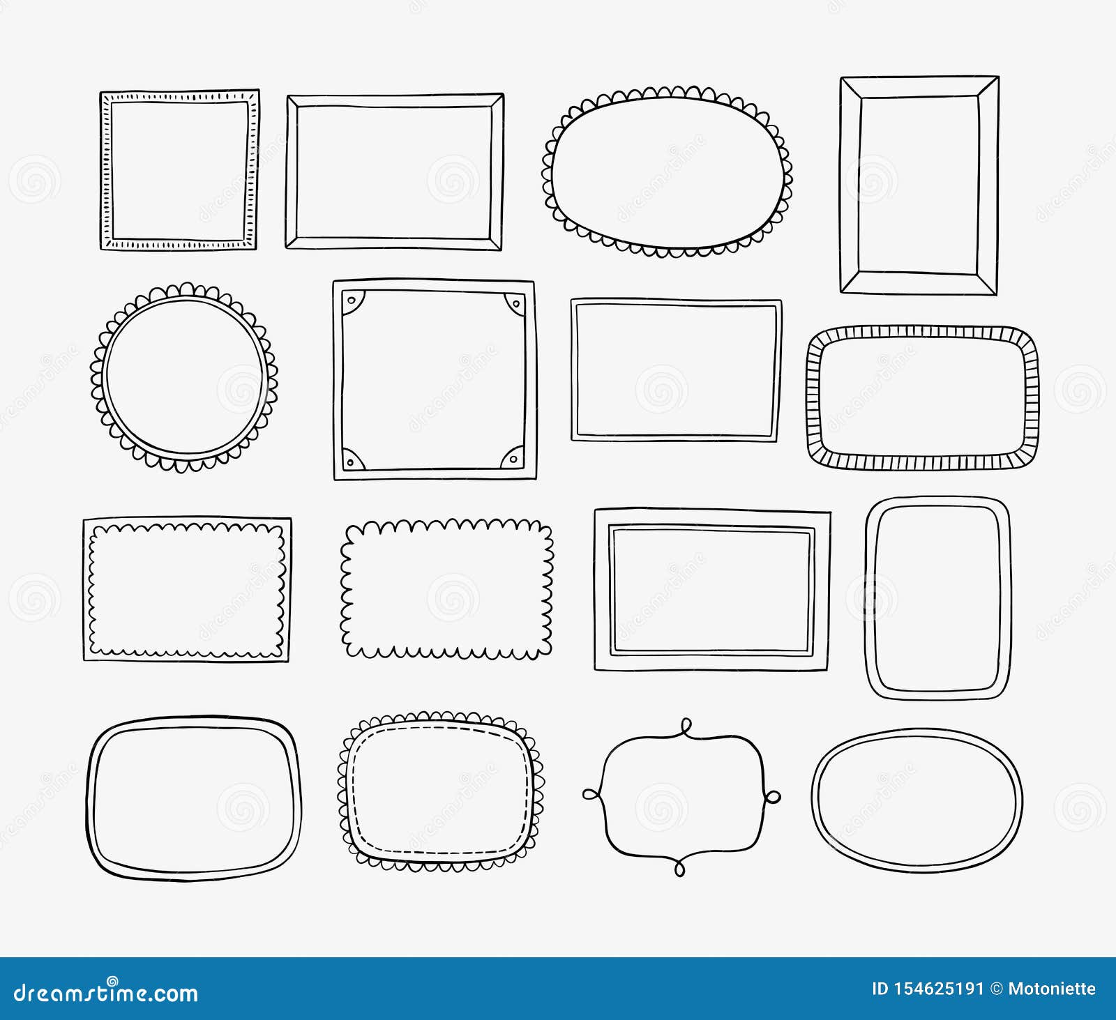 Hand Drawn Vector Frames and Labels. Doodle Vector Design Elements ...
