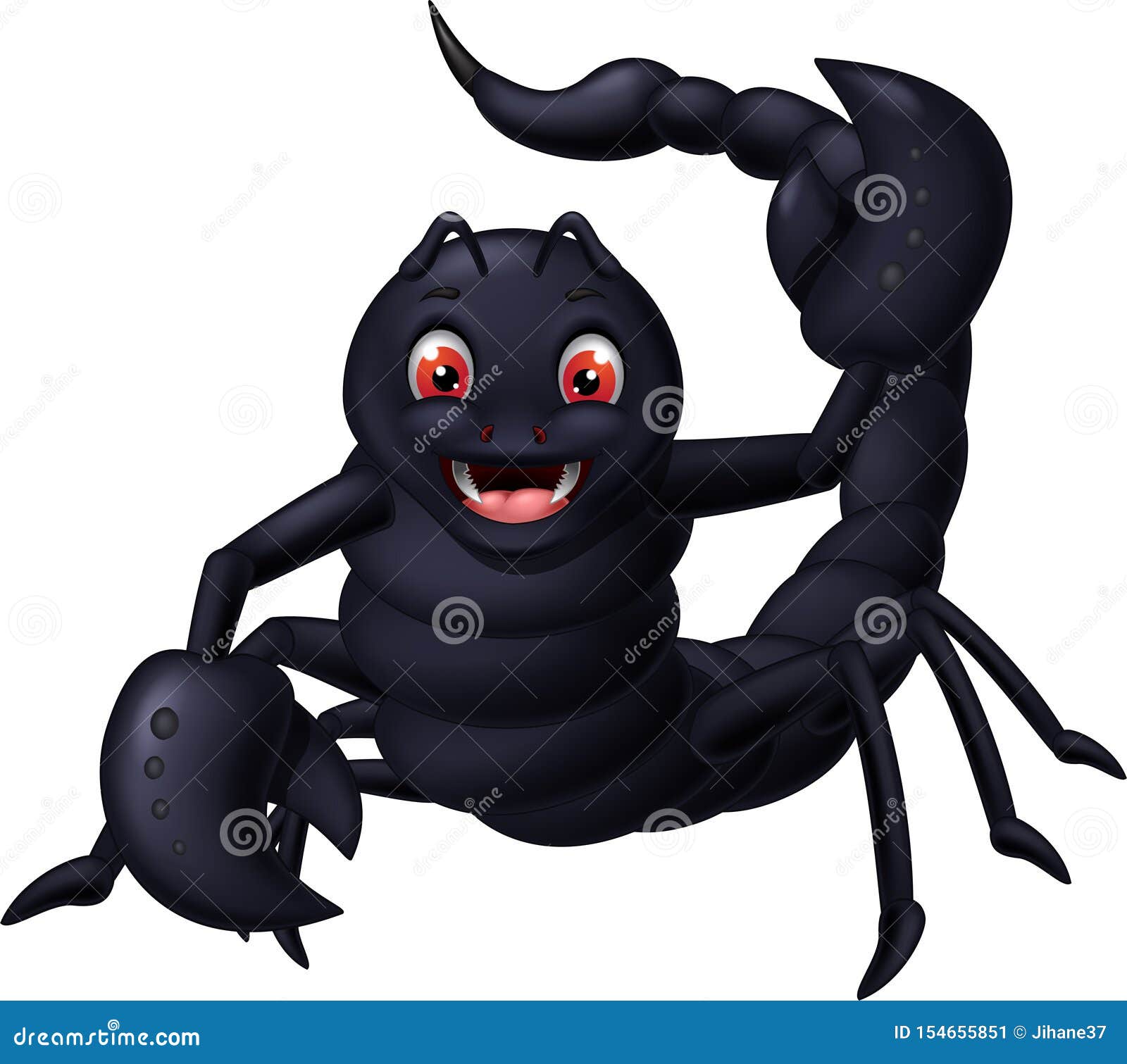 Funny Black Scorpion Cartoon Stock Illustration - Illustration of cute ...