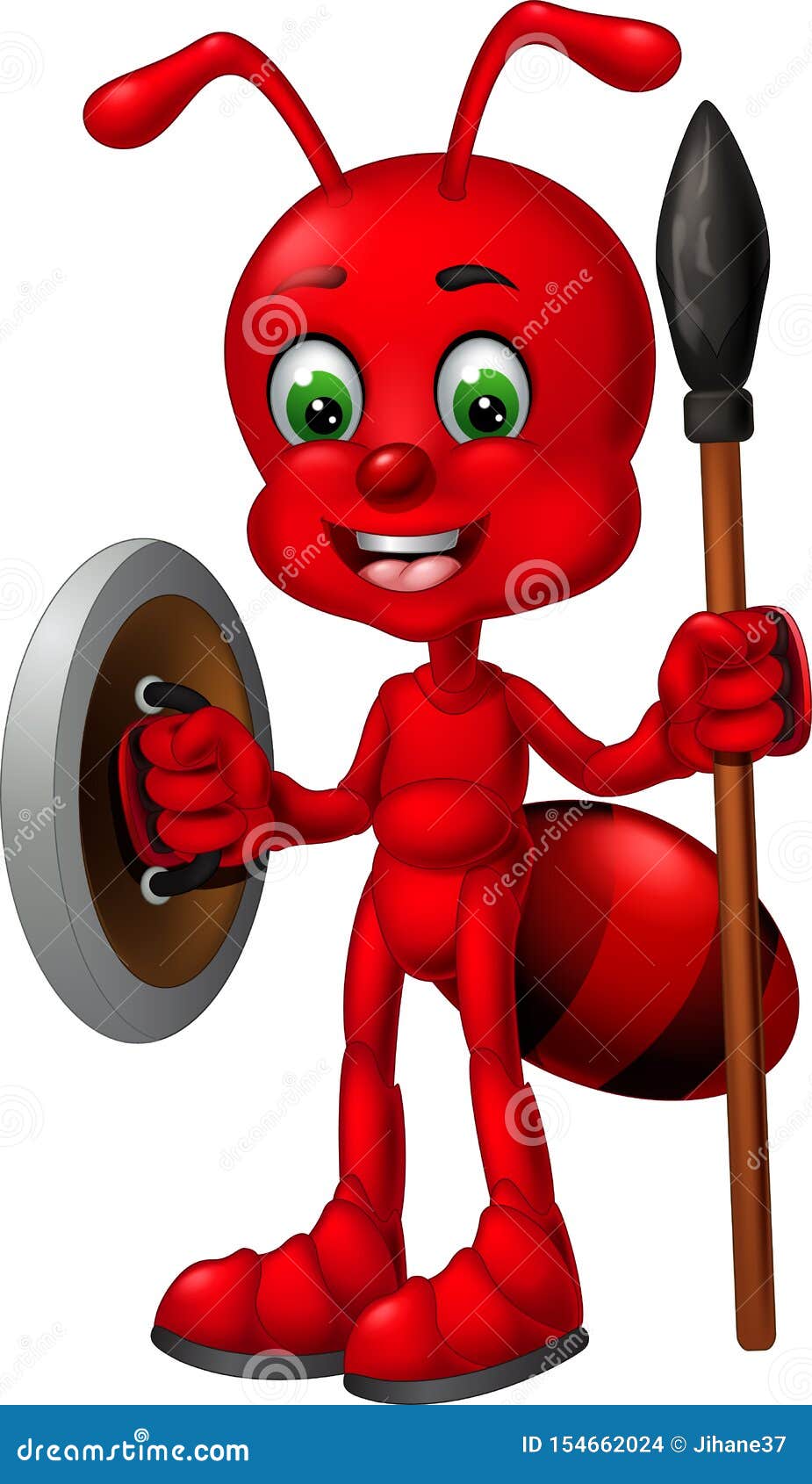 Funny Red Ant Cartoon stock illustration. Illustration of kids - 154662024