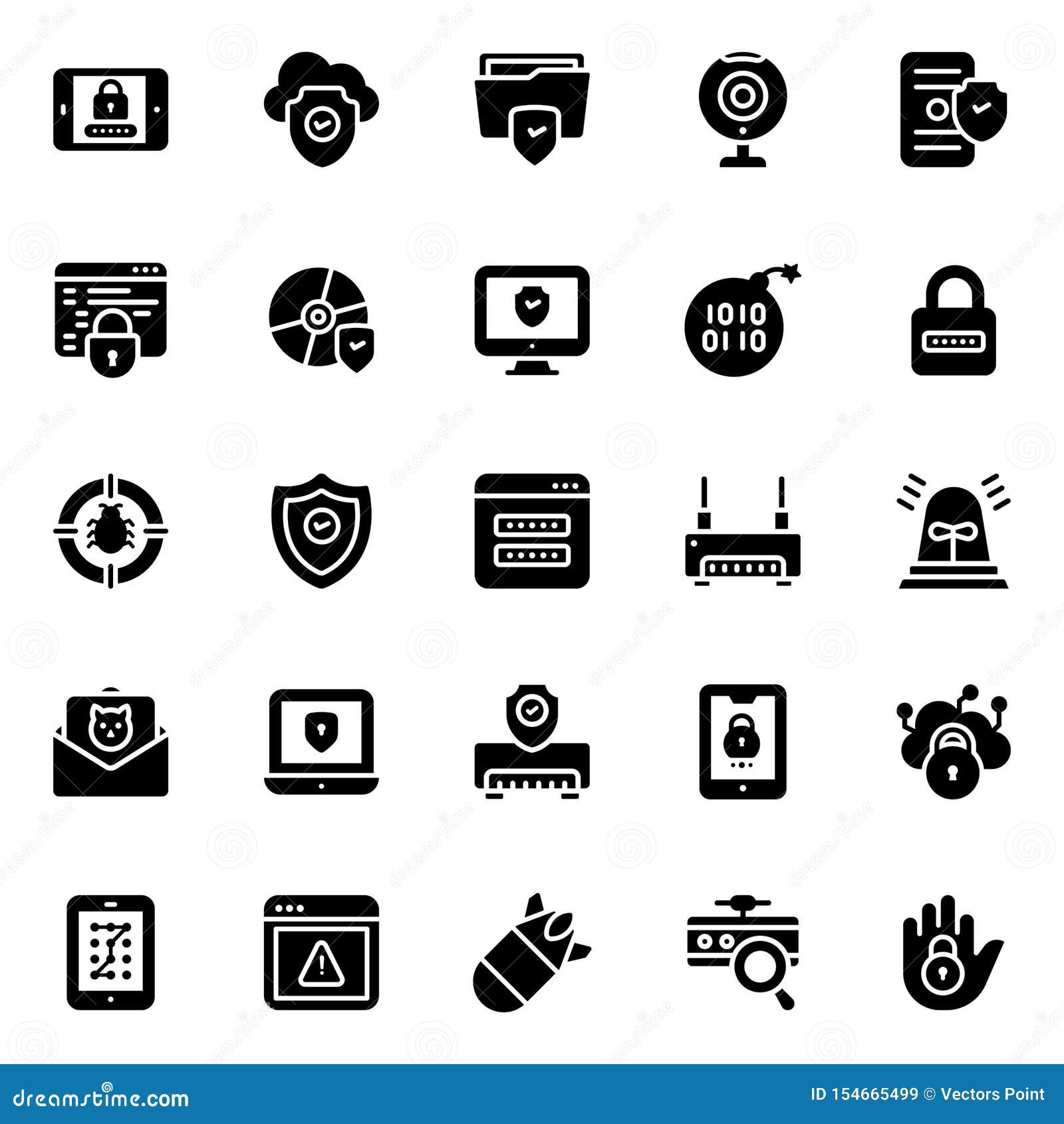 Cyber Hacking Icons Pack stock vector. Illustration of cybercrime ...