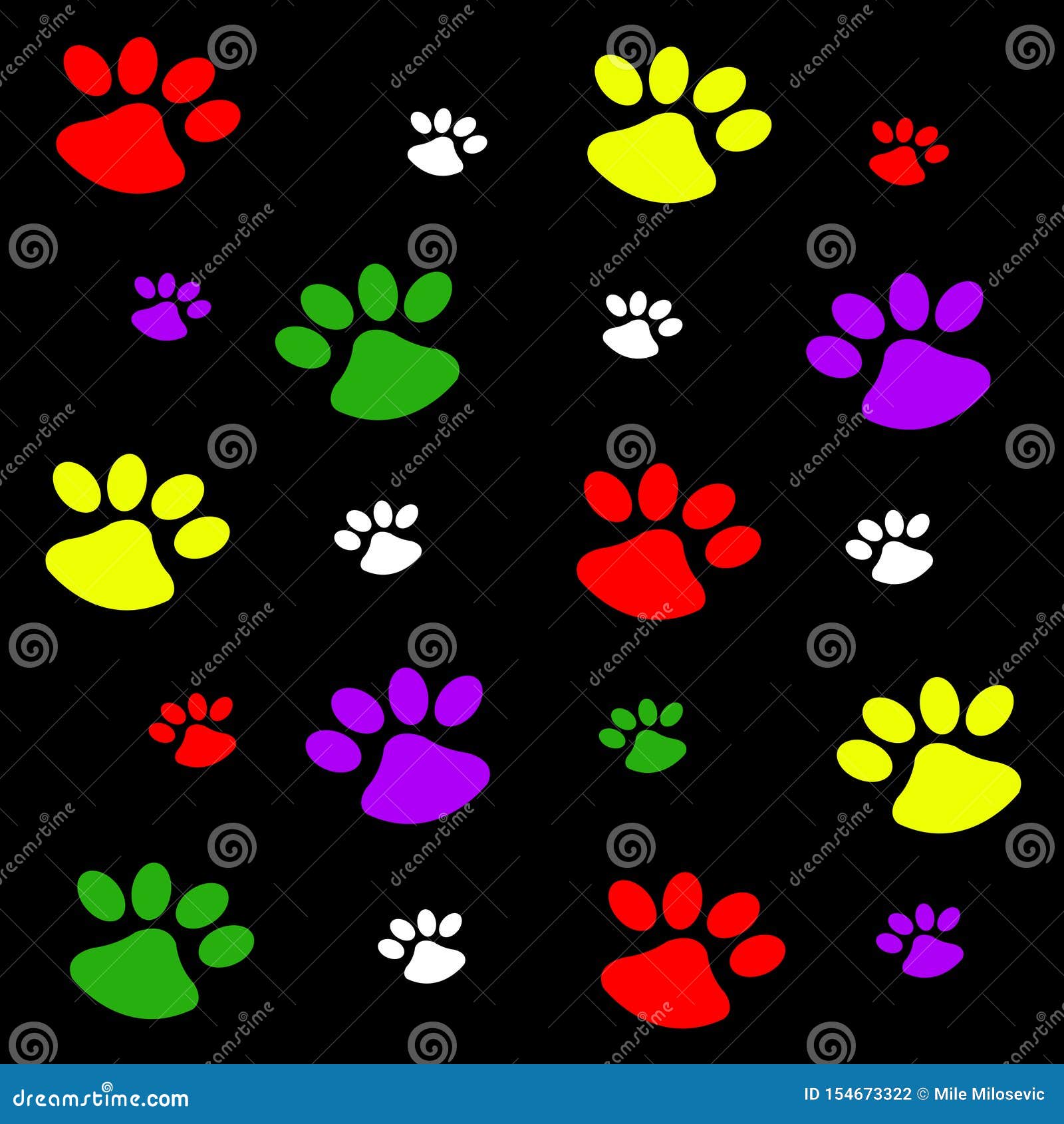 Pattern with Dog Footprint. Abstract Background Stock Vector ...