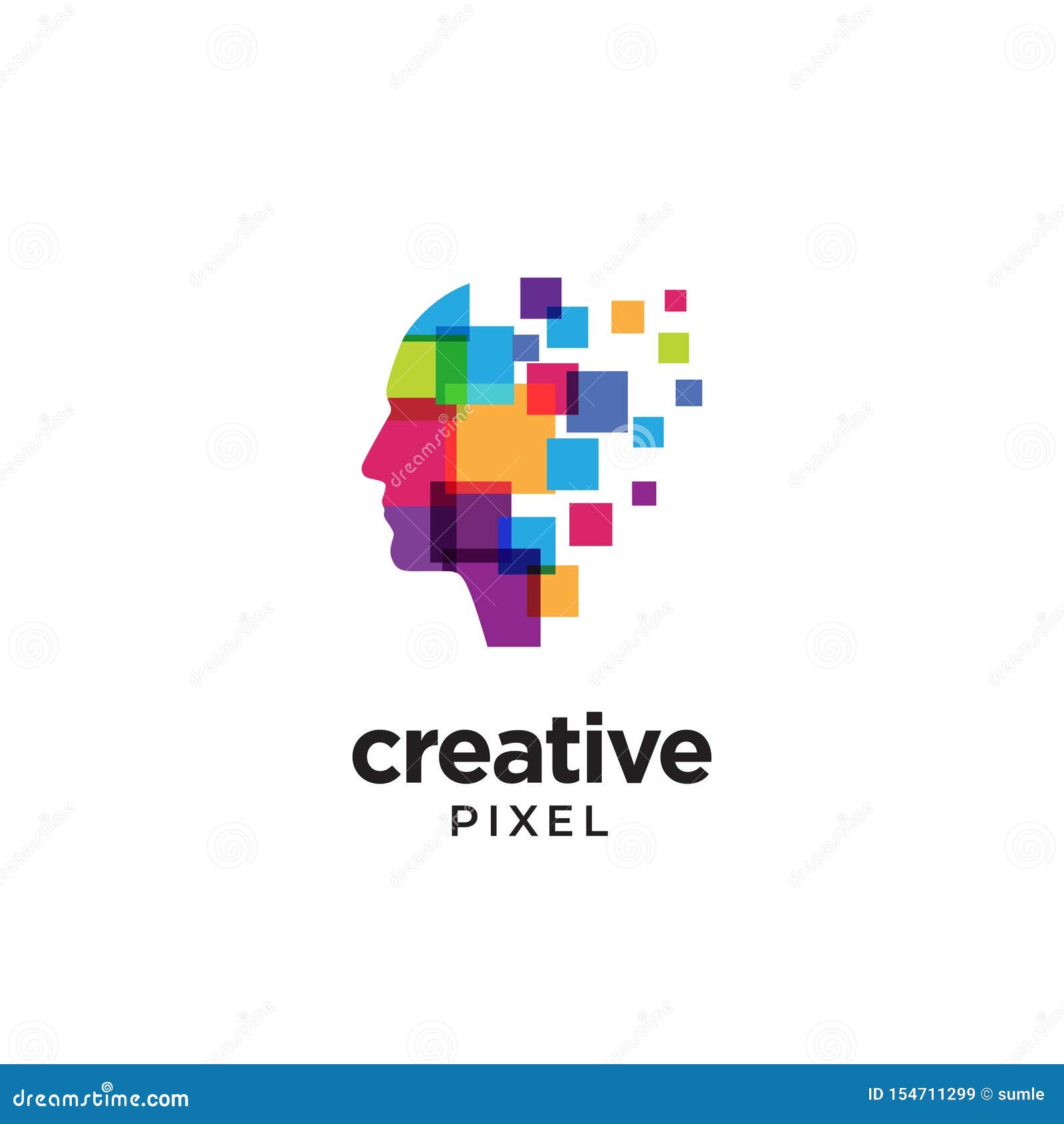 Modern head logo and pixel stock vector. Illustration of modern - 154711299