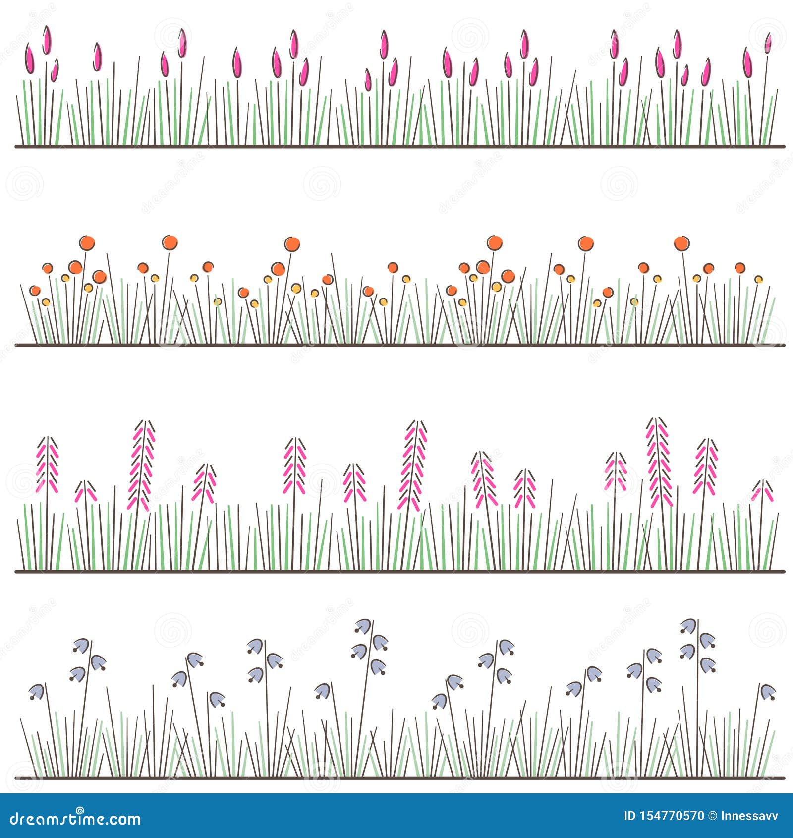 Flower bed with flowers stock vector. Illustration of isolated - 154770570