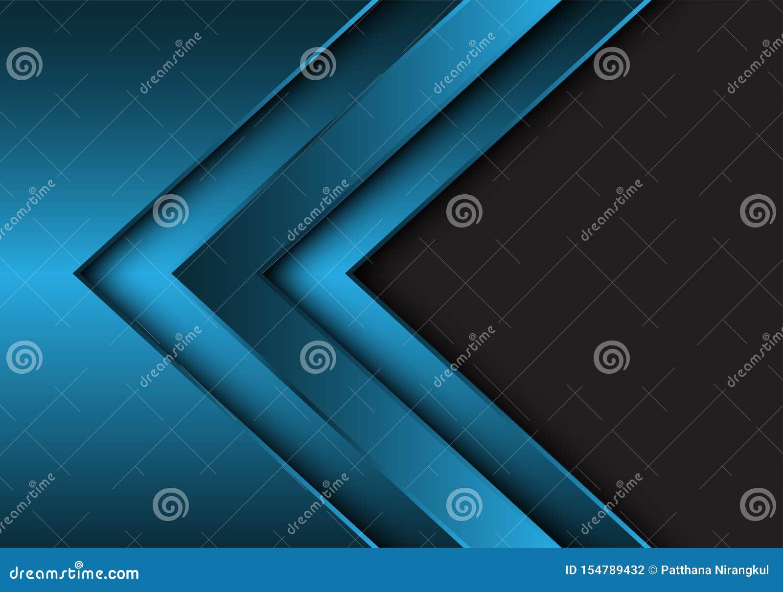 Abstract Blue Metallic Arrow Direction with Grey Blank Space Design ...