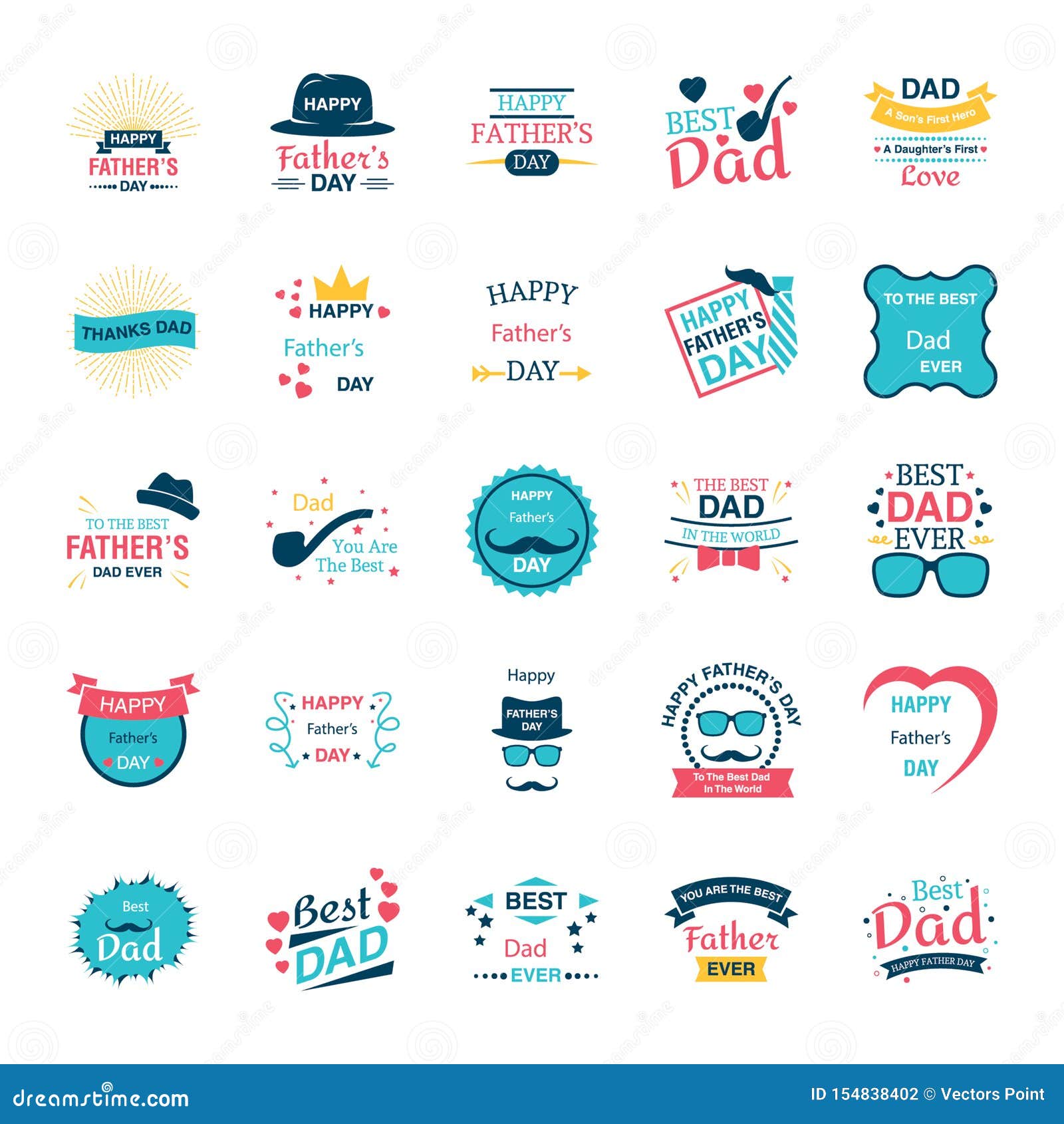 Father Day Logos Collection Stock Vector - Illustration of love ...