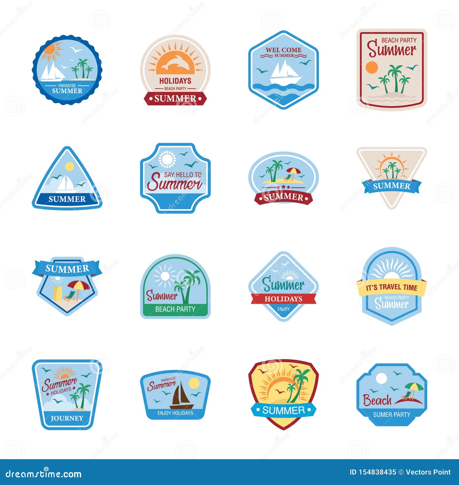 Summertime Vector Art Logos Stock Vector - Illustration of summer ...