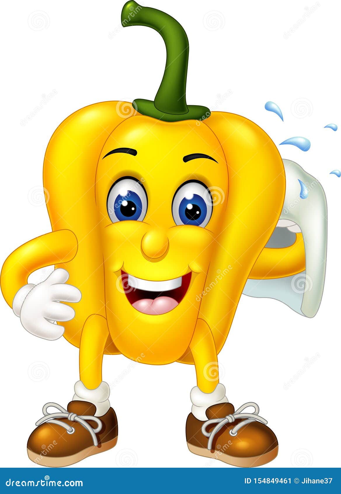 Funny Yellow Paprika Cartoon Stock Illustration - Illustration of kind ...