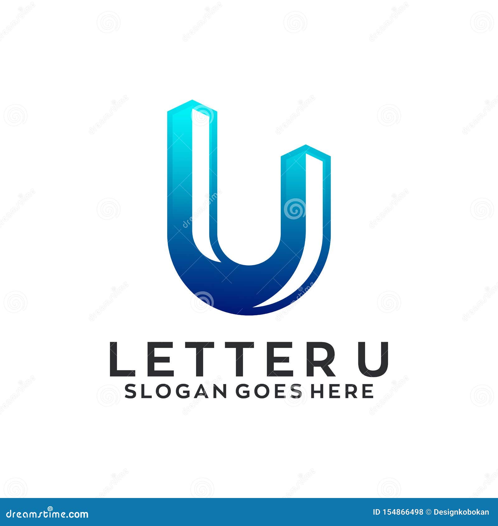 Modern Flat Letter U Logo stock vector. Illustration of alphabet ...
