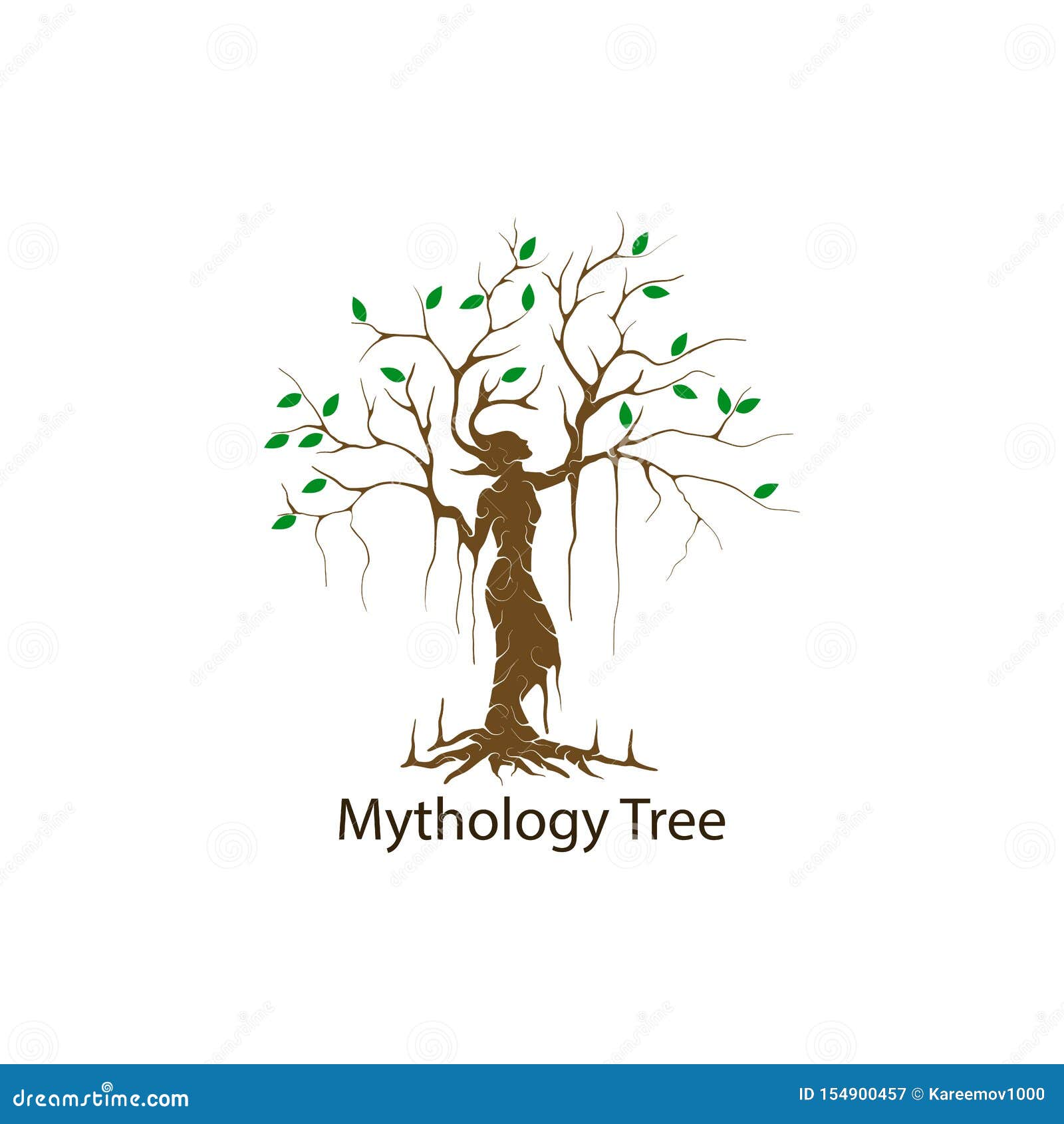 Dryad Tree Logo Isolated. Mythology Tree Vector Illustration Stock ...