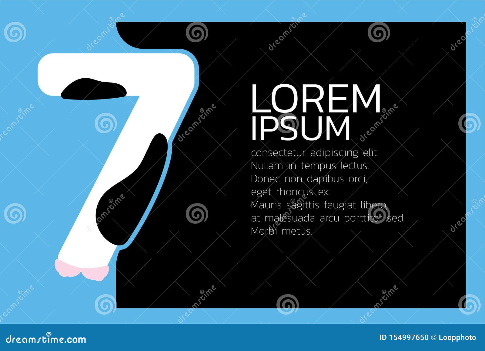 Seven Number Letter Label. Space Photo and Text. Stock Vector ...