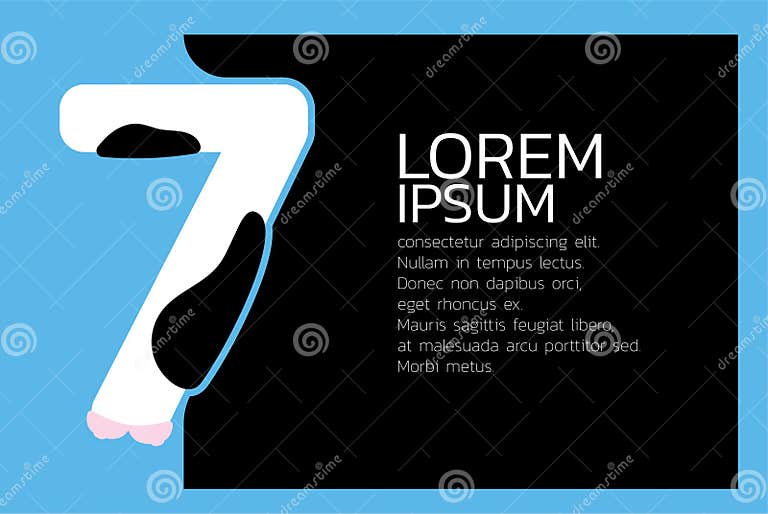 Seven Number Letter Label. Space Photo and Text. Stock Vector ...