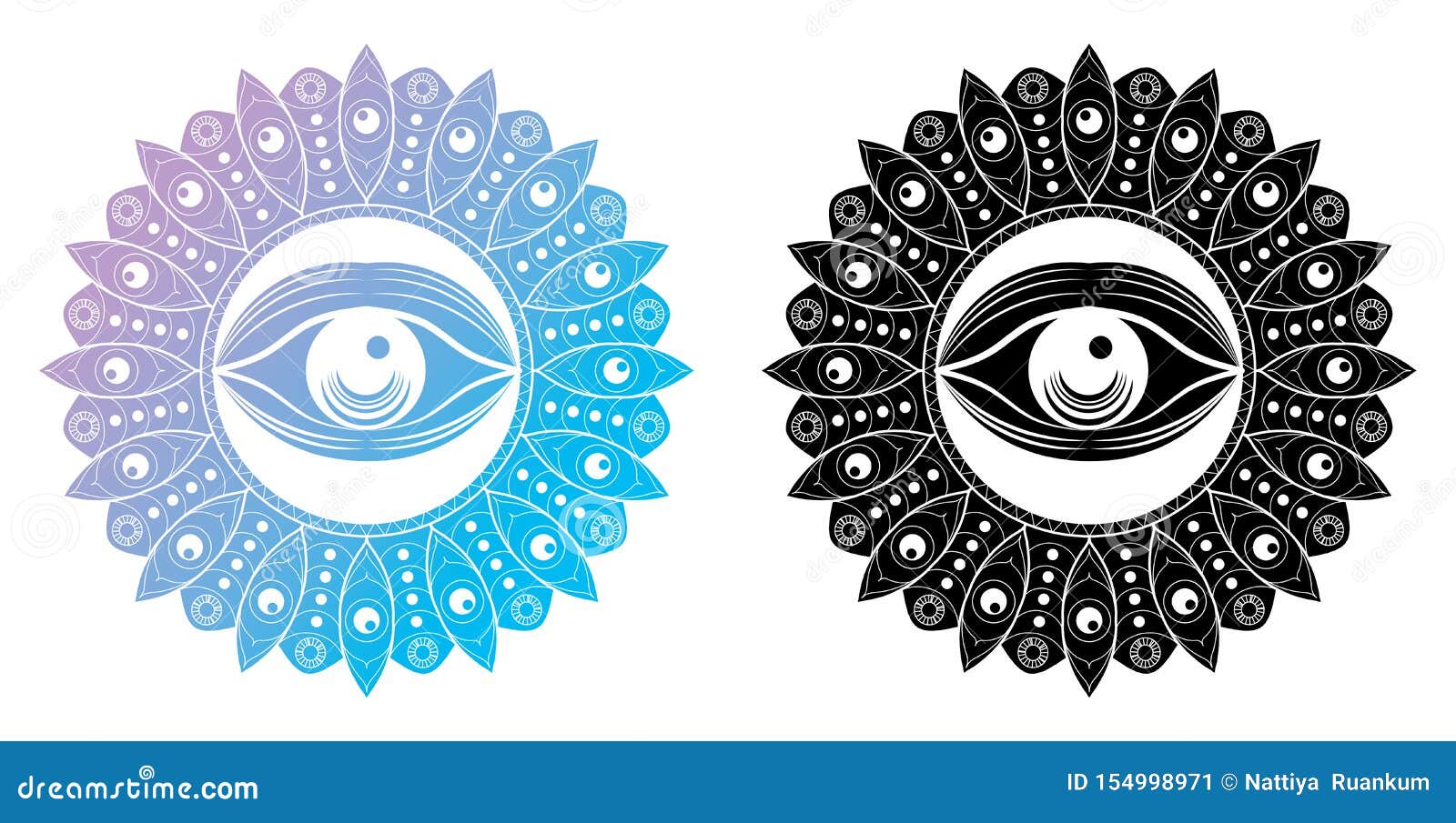 Set of Mandala Coloring Page for Adult Relaxation Mandala Design Eye ...