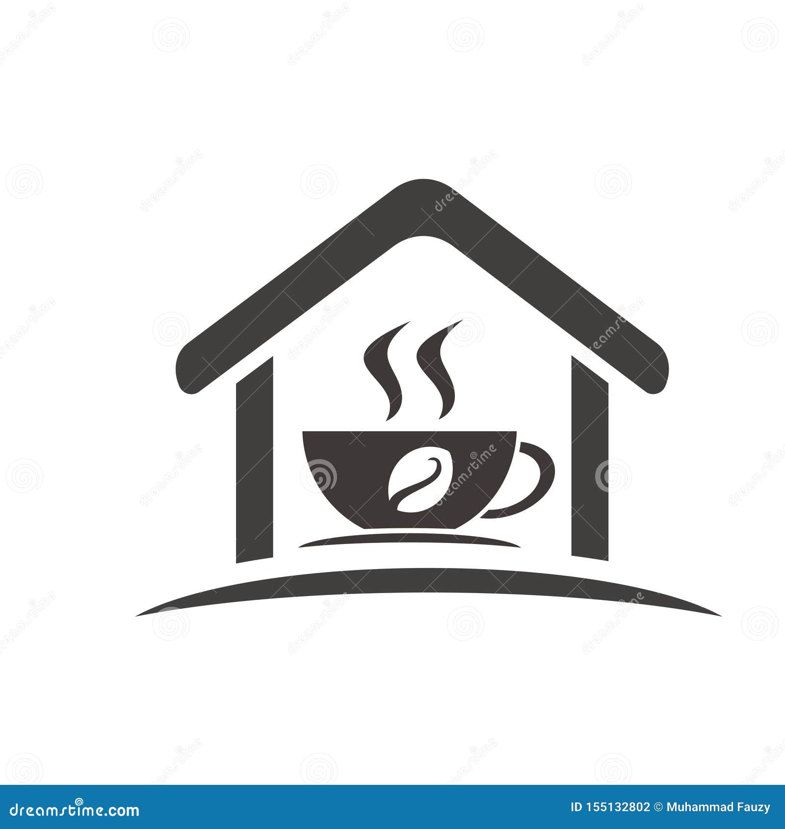 Simple Cafe Sign Vector Illustration with Simple Black and White Design ...