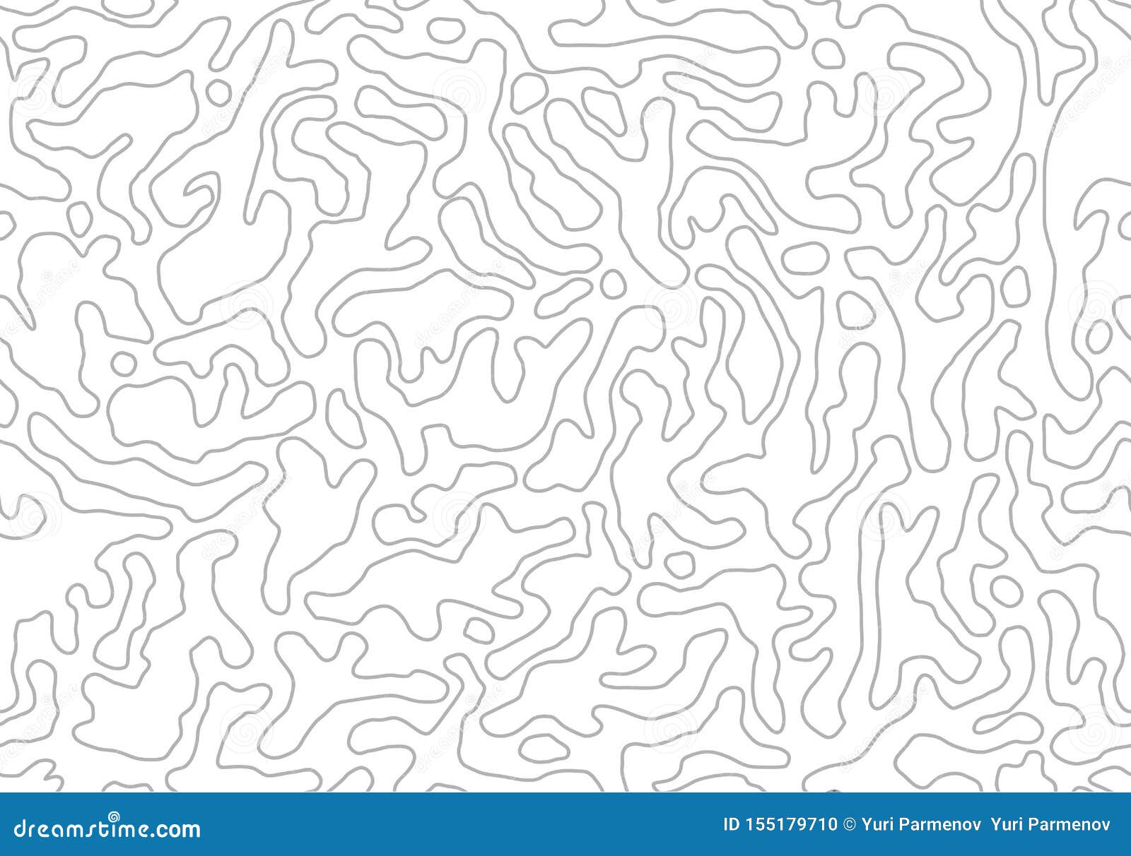 Vector Seamless Pattern. Monochrome Organic Shapes. Abstract Outline ...