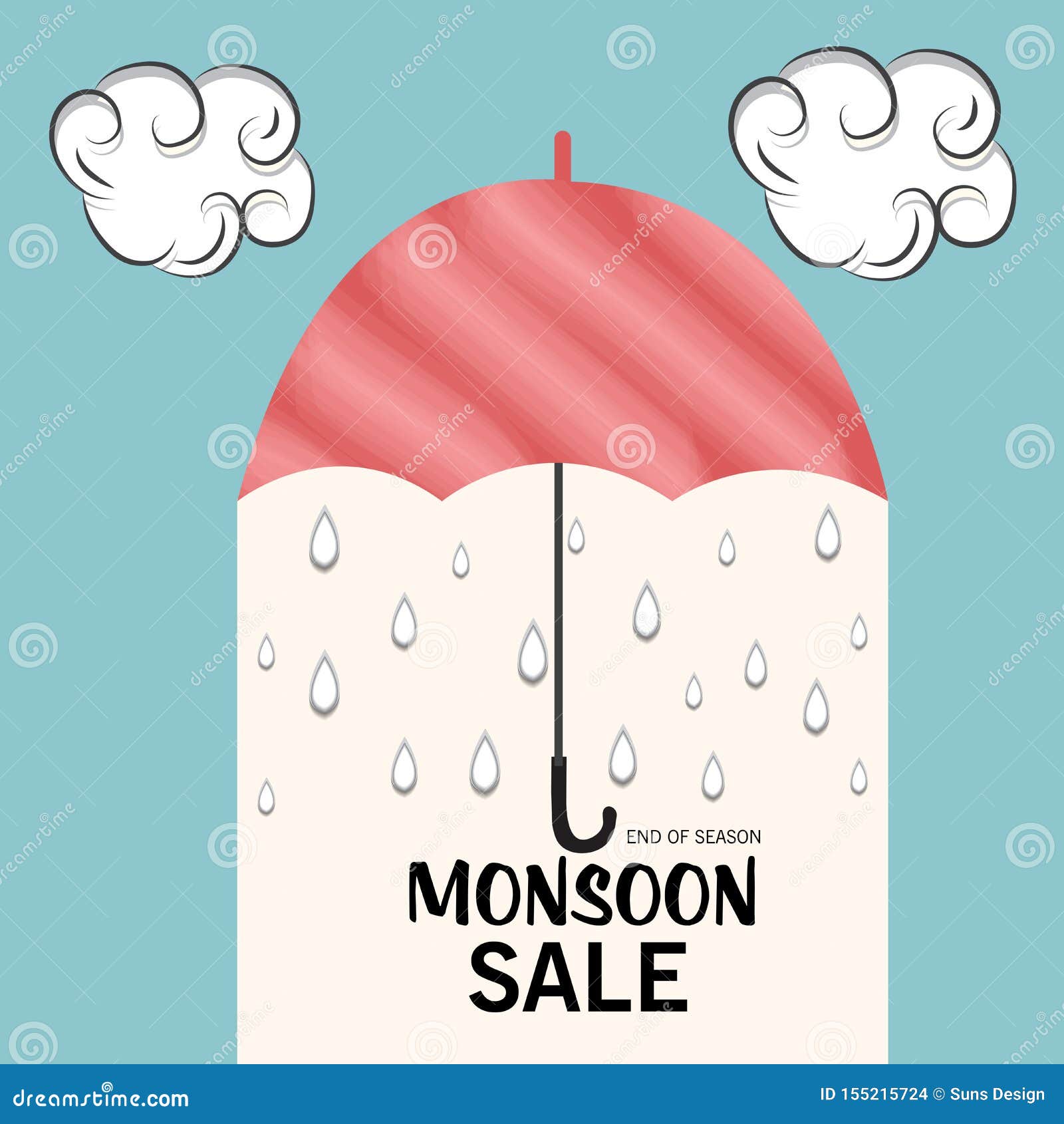 Happy Monsoon. stock illustration. Illustration of offer - 155215724