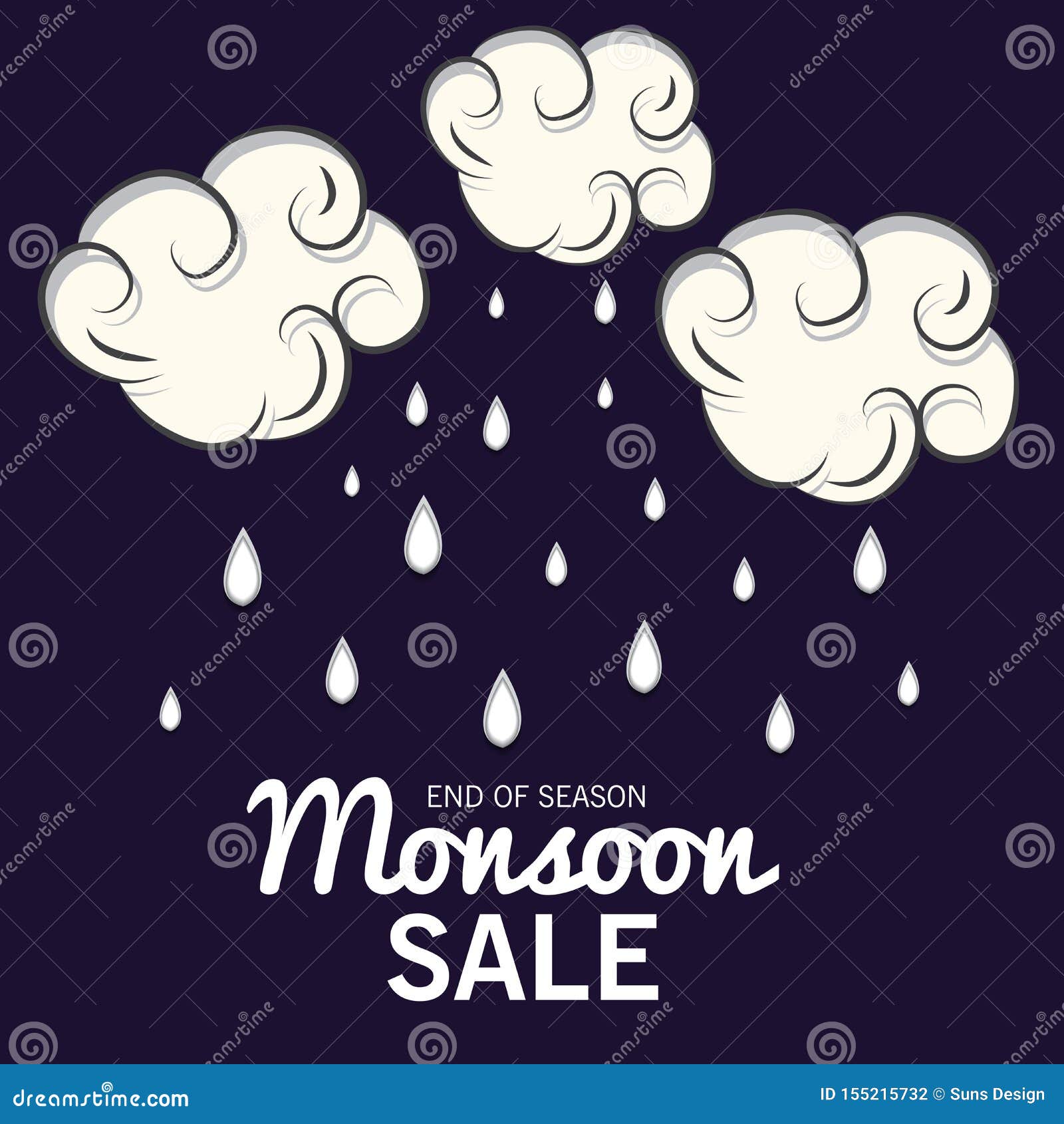 Happy Monsoon. stock illustration. Illustration of poster - 155215732