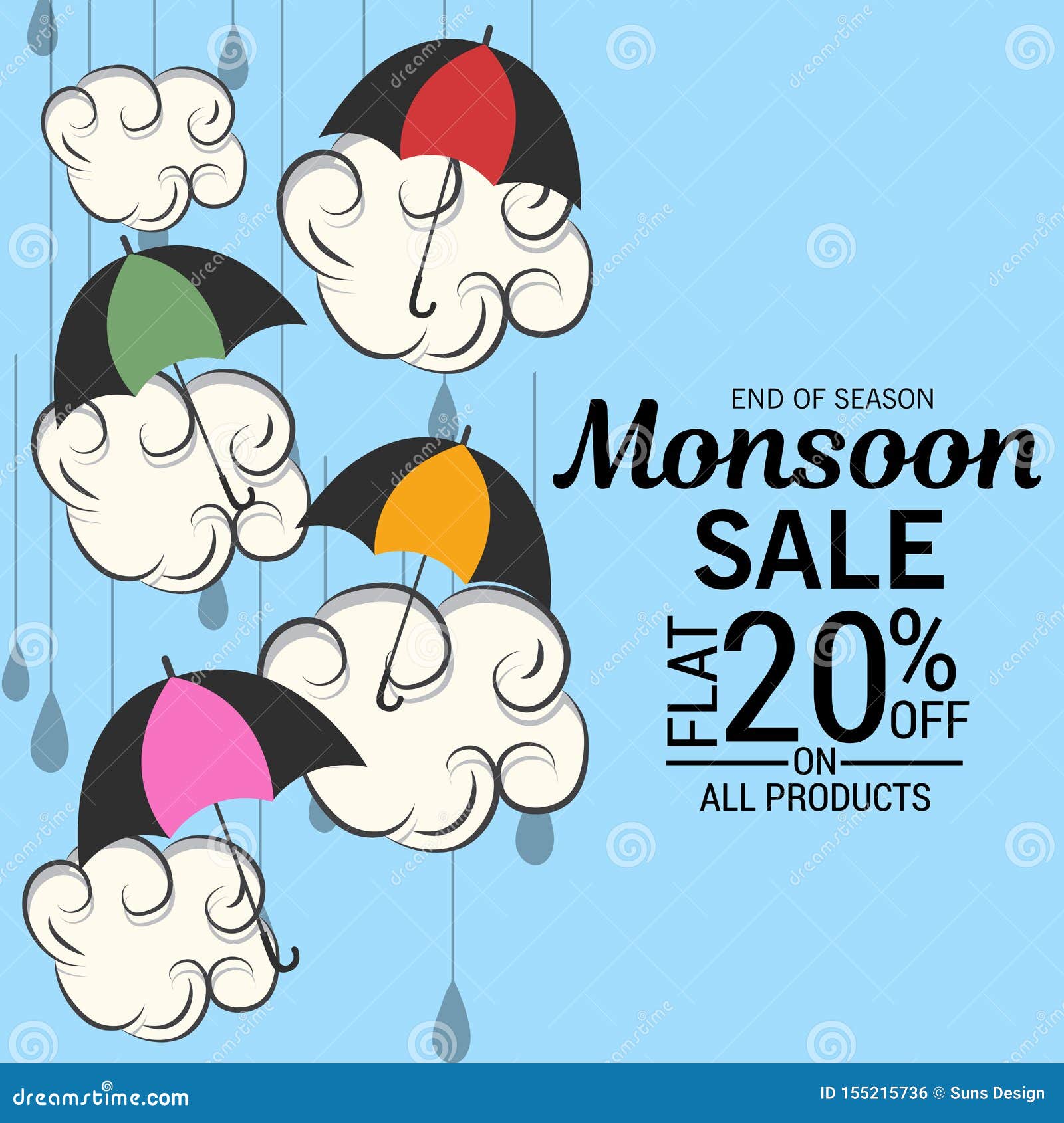 Happy Monsoon. stock illustration. Illustration of banner - 155215736