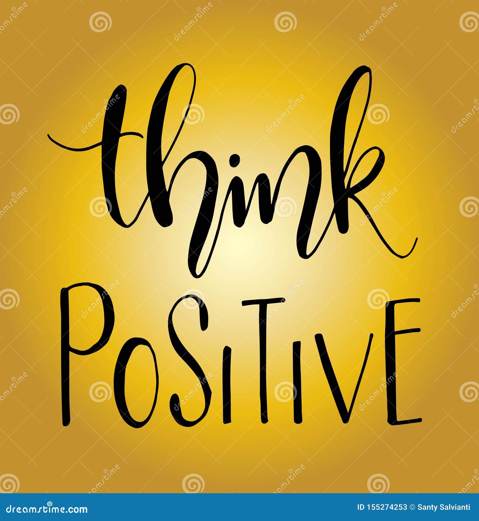 Think Positive. Hand Drawn Typography Poster. T Shirt Hand Lettered ...