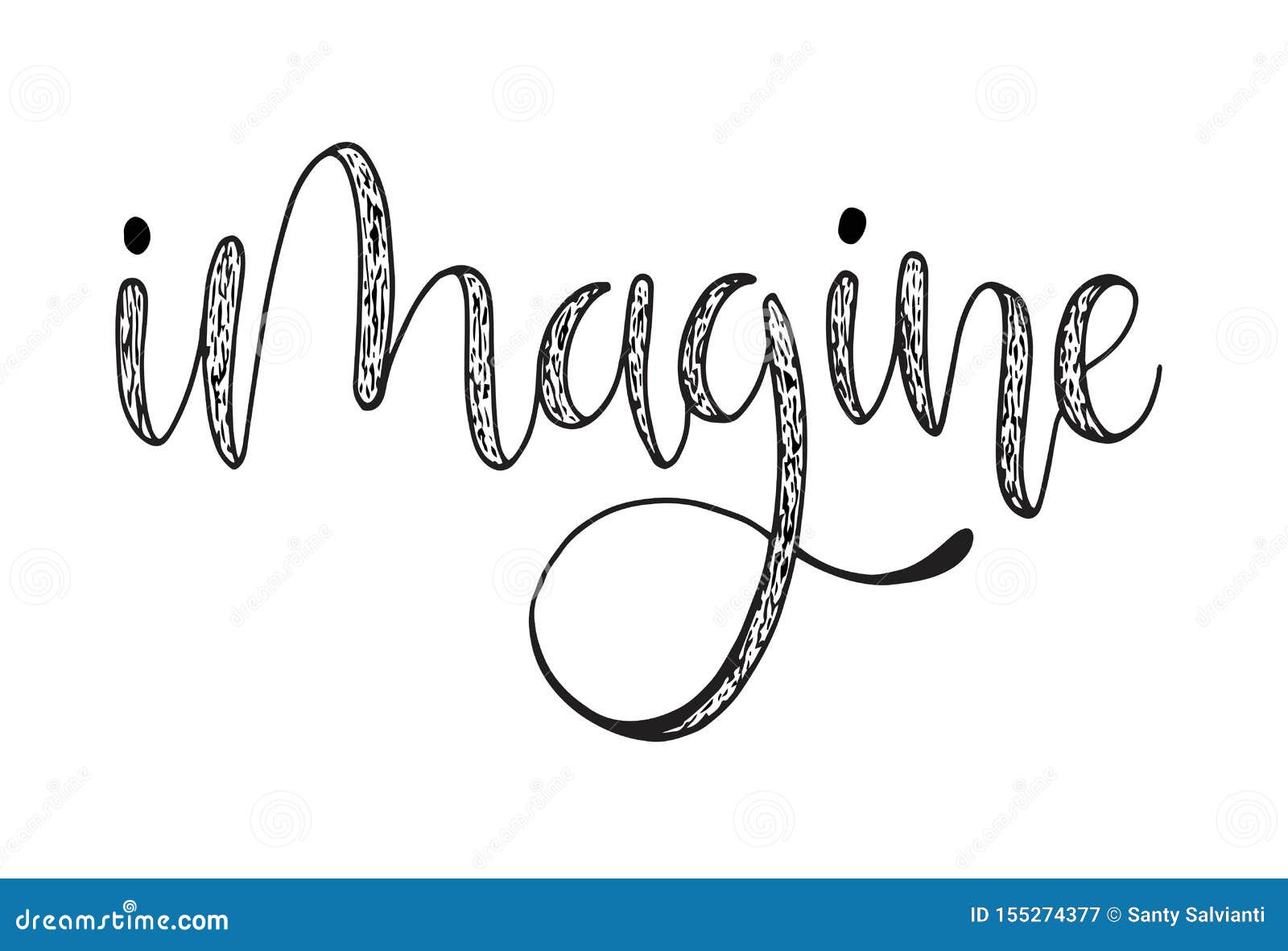 Imagine Hand Lettering, Motivational Quote Stock Vector - Illustration ...
