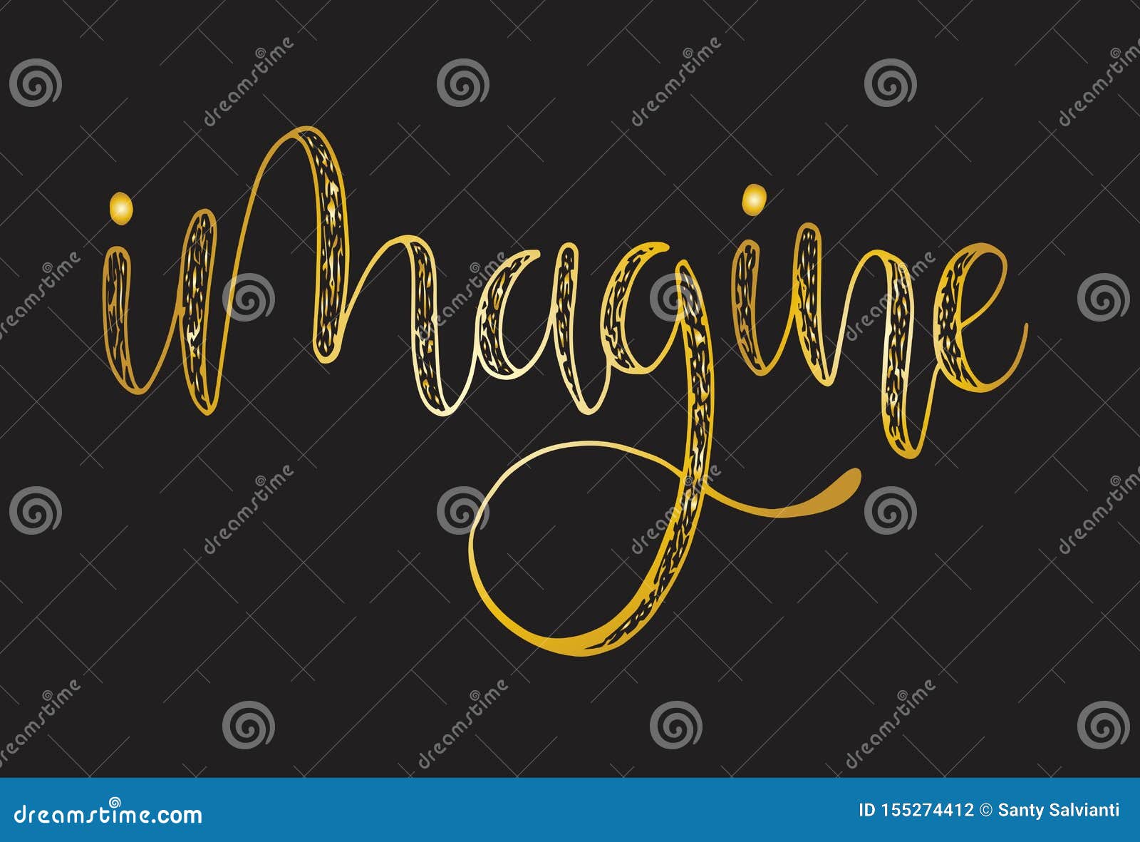 Imagine Hand Lettering, Motivational Quote Stock Vector - Illustration ...