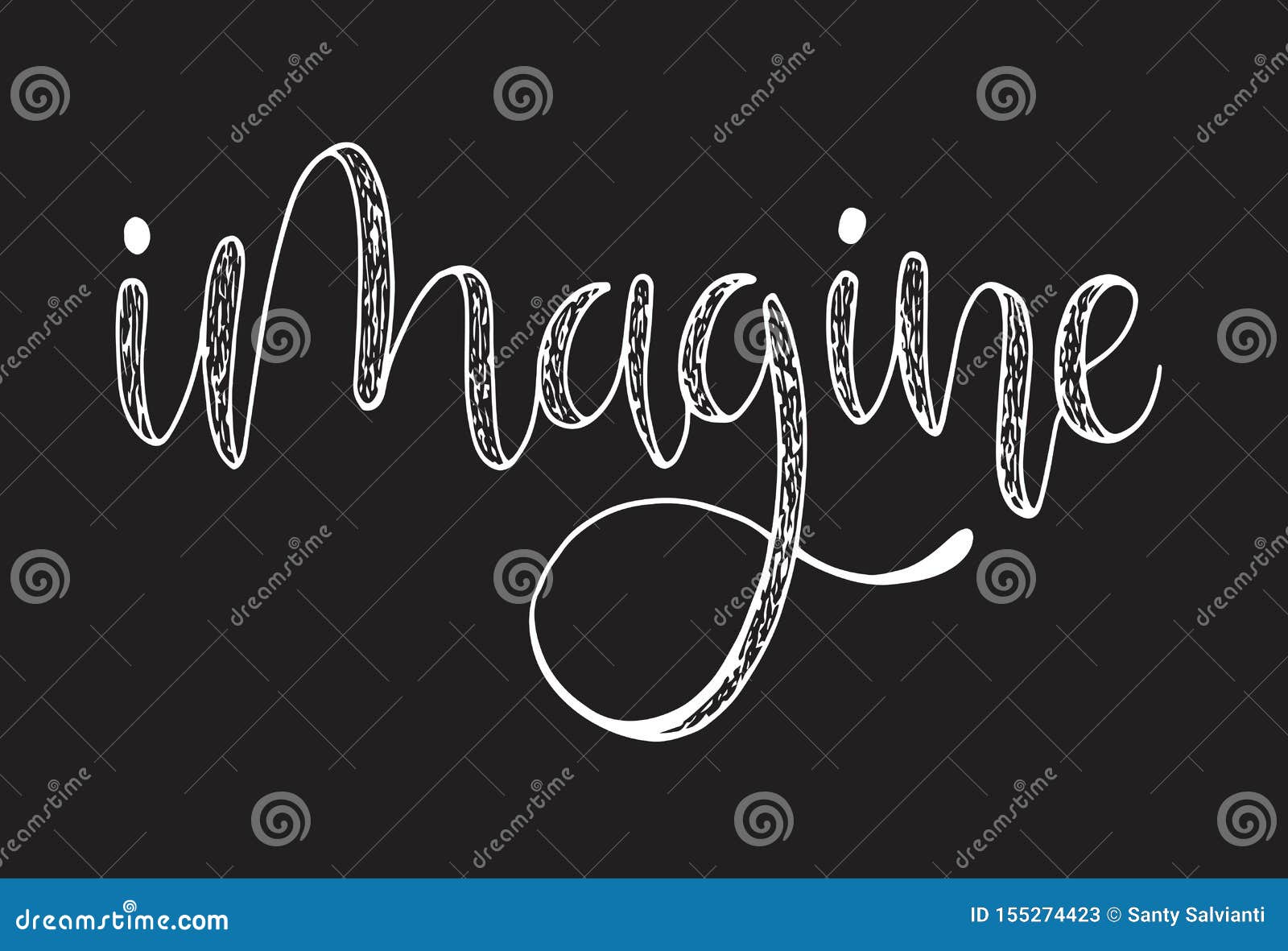 Imagine Hand Lettering, Motivational Quote Stock Vector - Illustration ...