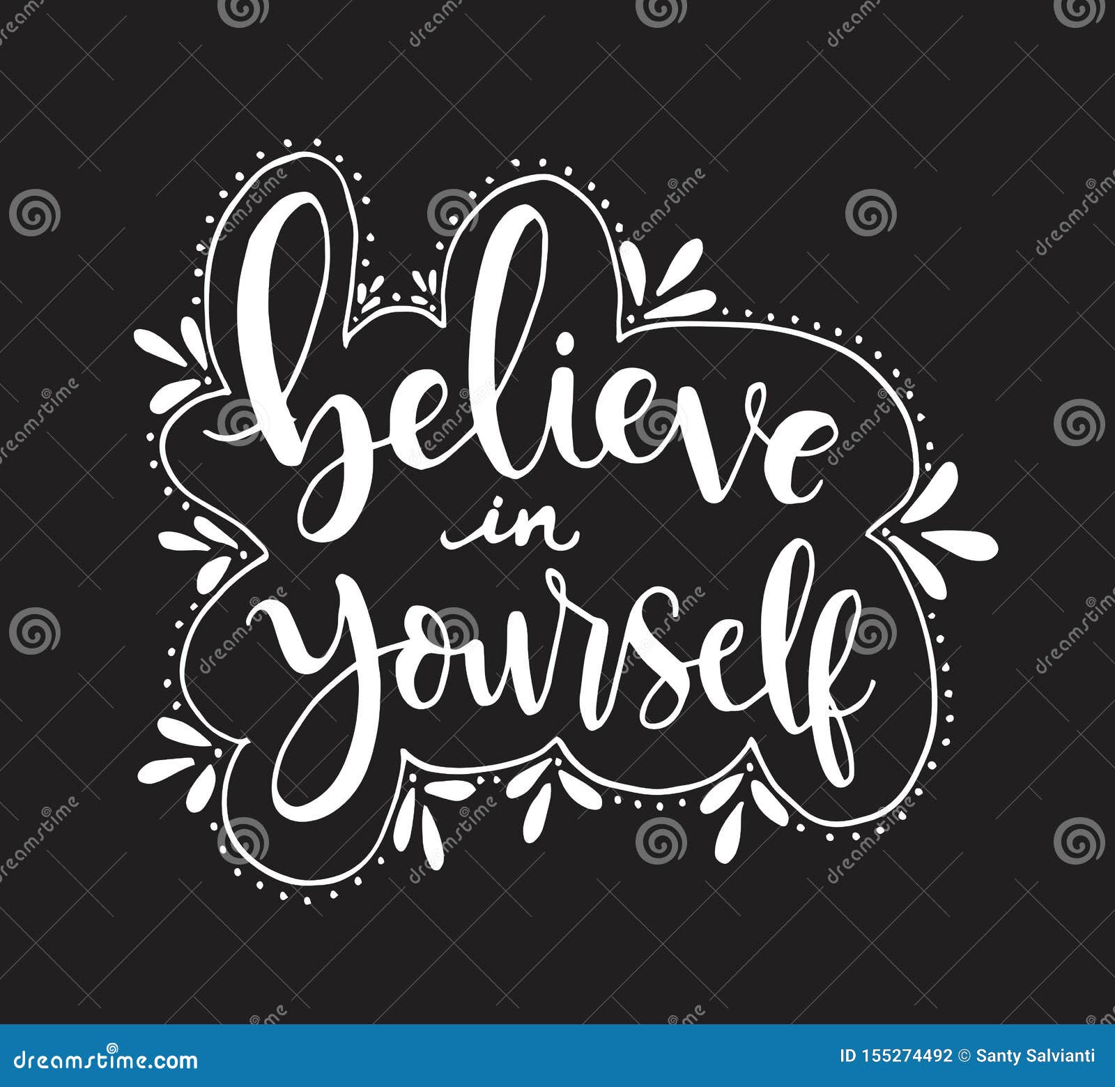 Believe In Yourself Hand Lettering Inscription Positive Typography