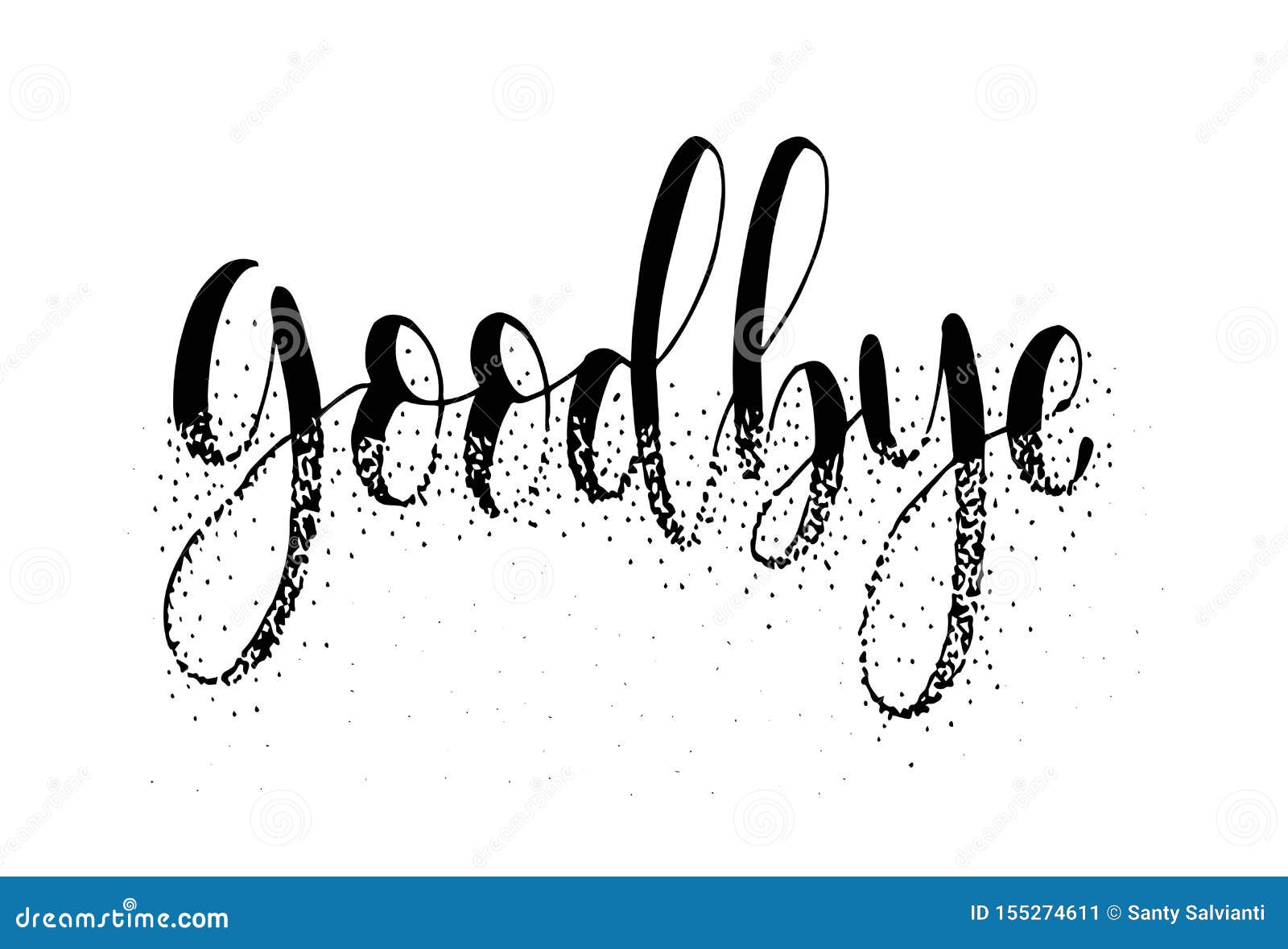 Goodbye, Hand Sketched Goodbye Lettering Typography. Hand Drawn Goodbye ...