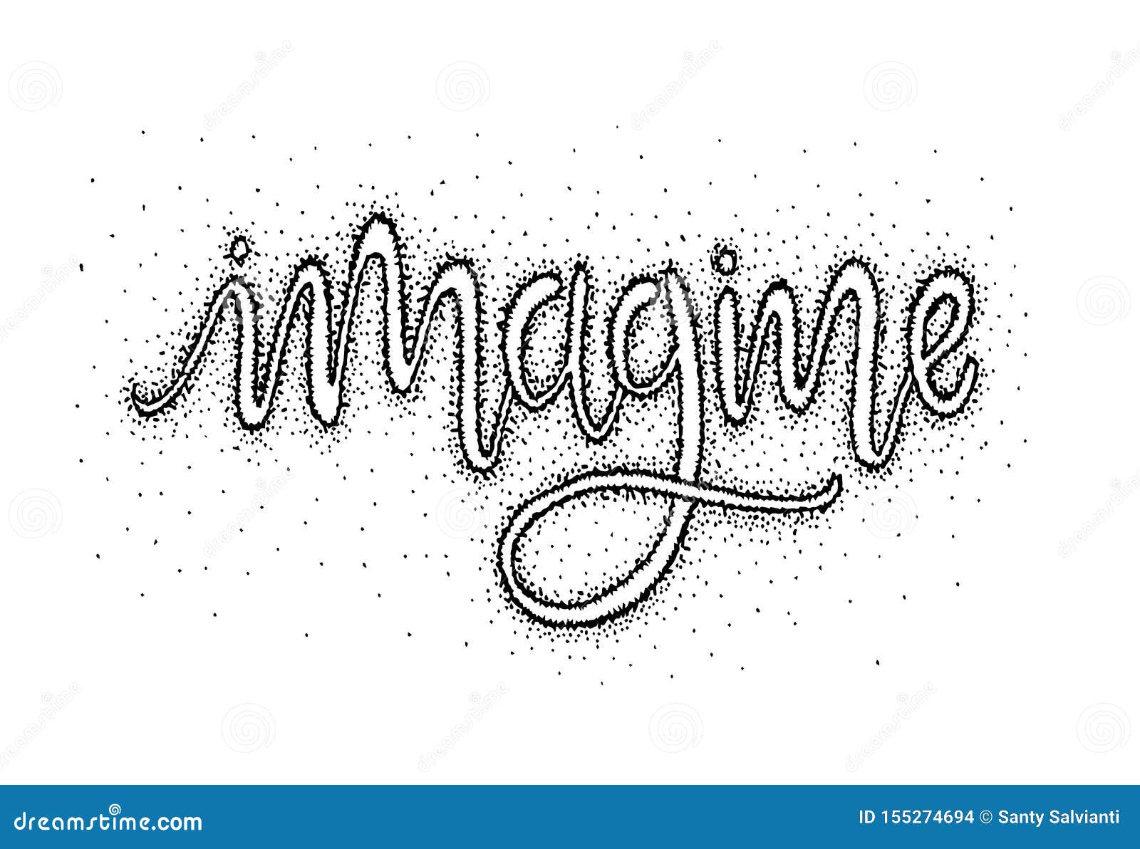 Imagine Hand Lettering, Motivational Quote, Vector Illustration Stock ...