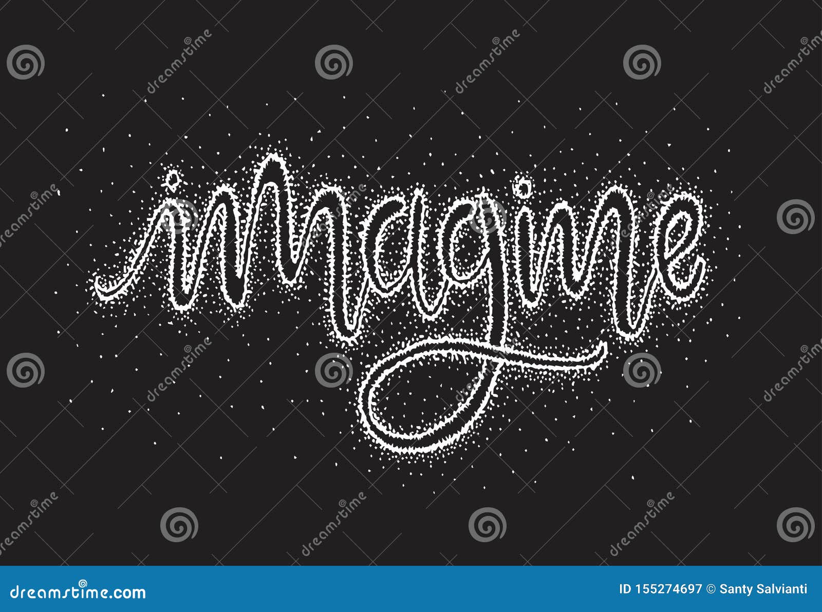 Imagine Hand Lettering, Motivational Quote, Vector Illustration Stock ...