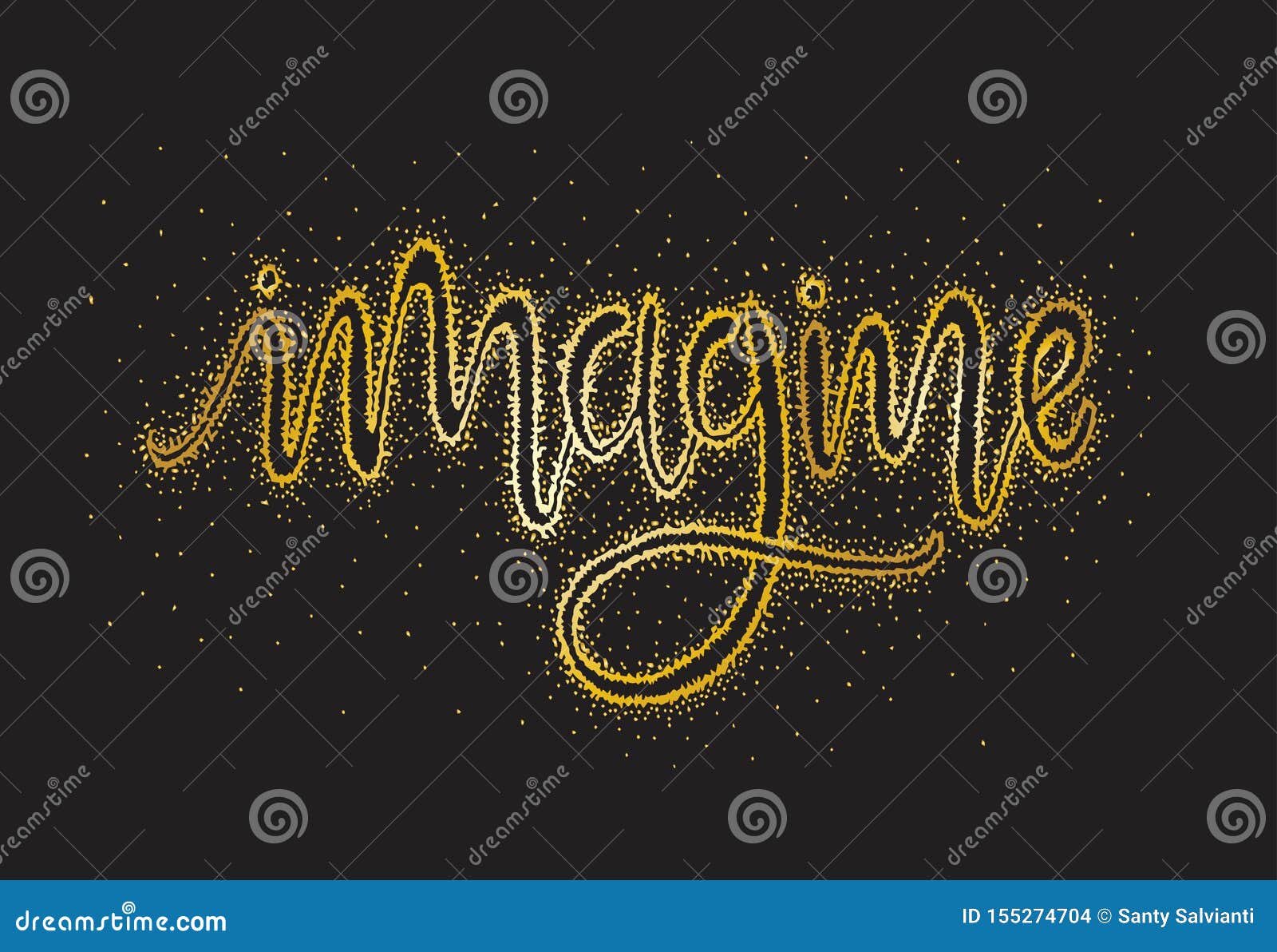 Imagine Hand Lettering, Motivational Quote, Vector Illustration Stock ...