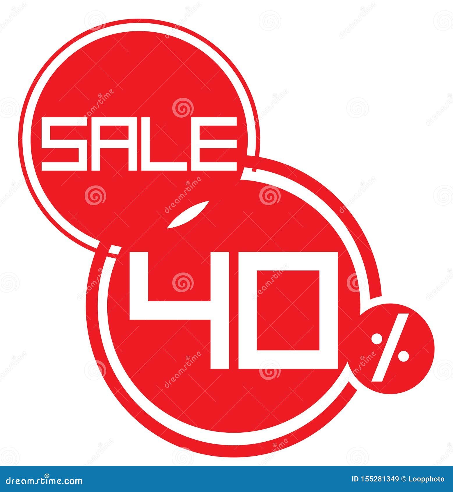 40 percent Sale label. stock vector. Illustration of colorful - 155281349