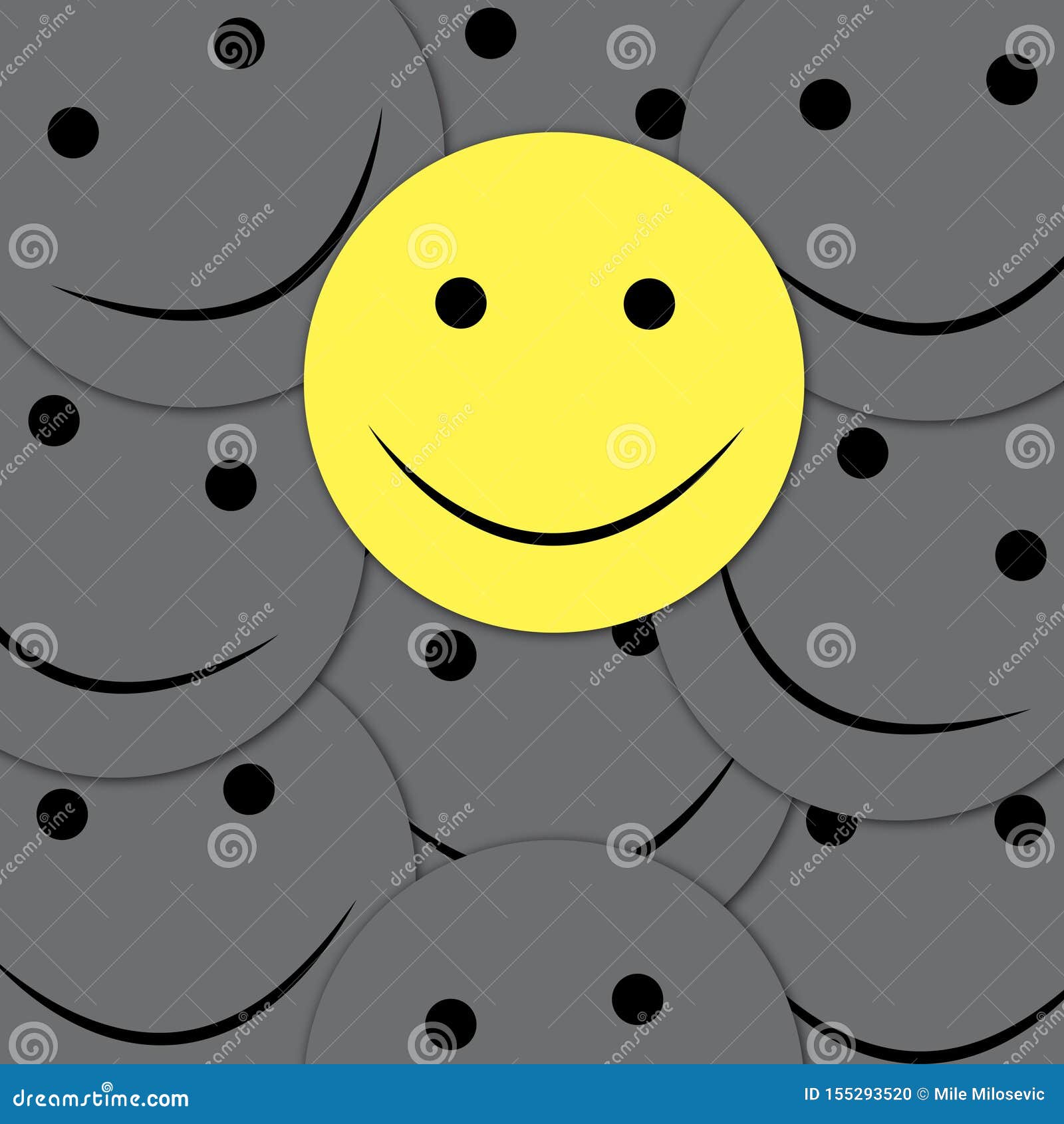 Happy Smiles Seamless Pattern. Yellow Emoji Vector Background. Smiles ...