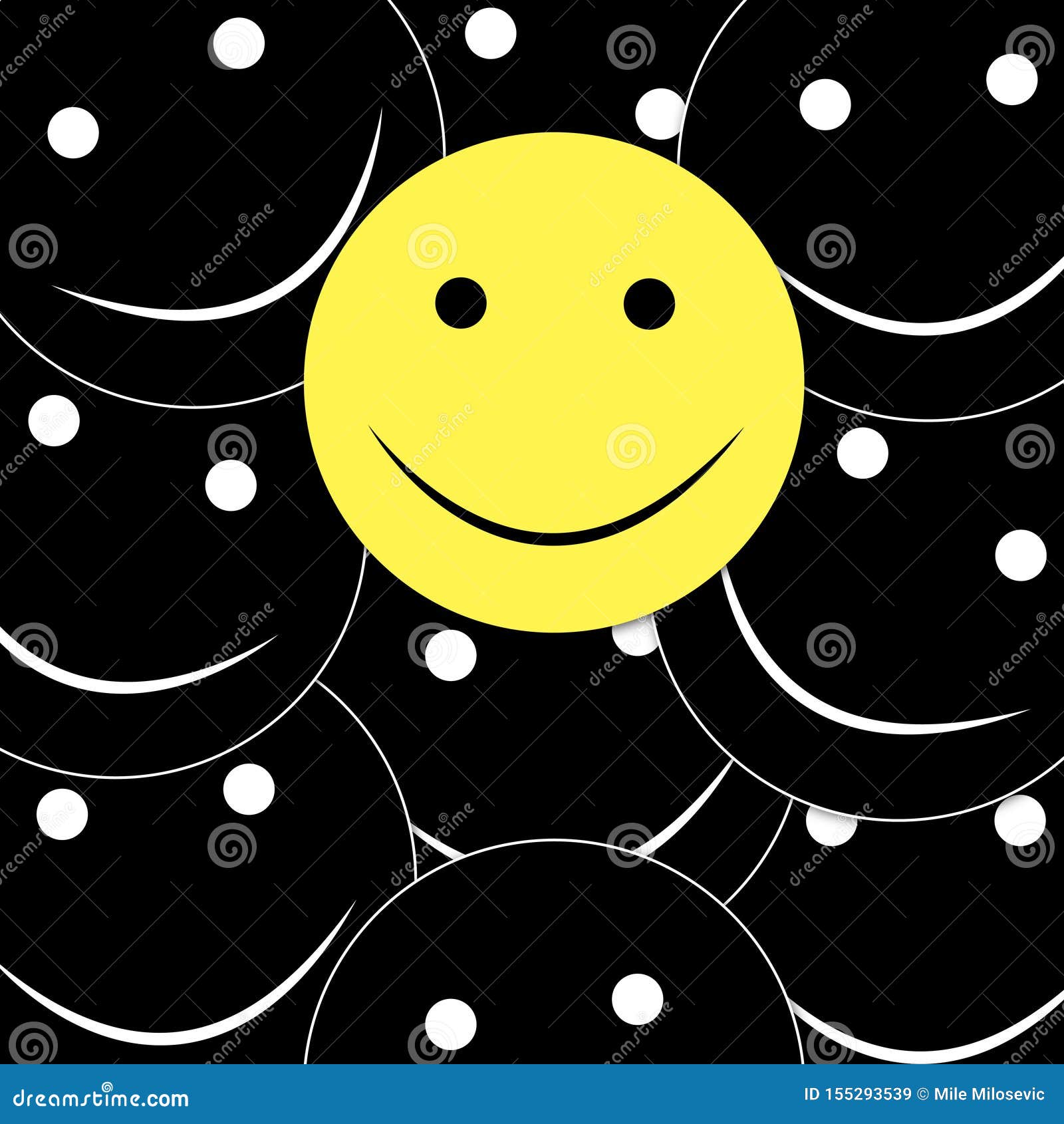 Happy Smiles Seamless Pattern. Yellow Emoji Vector Background. Smiles ...