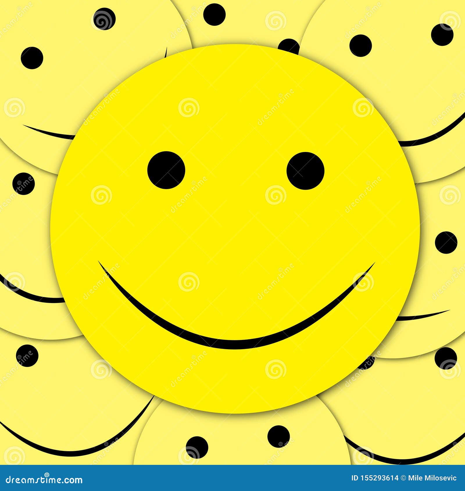 Happy Smiles Seamless Pattern. Yellow Emoji Vector Background. Smiles ...